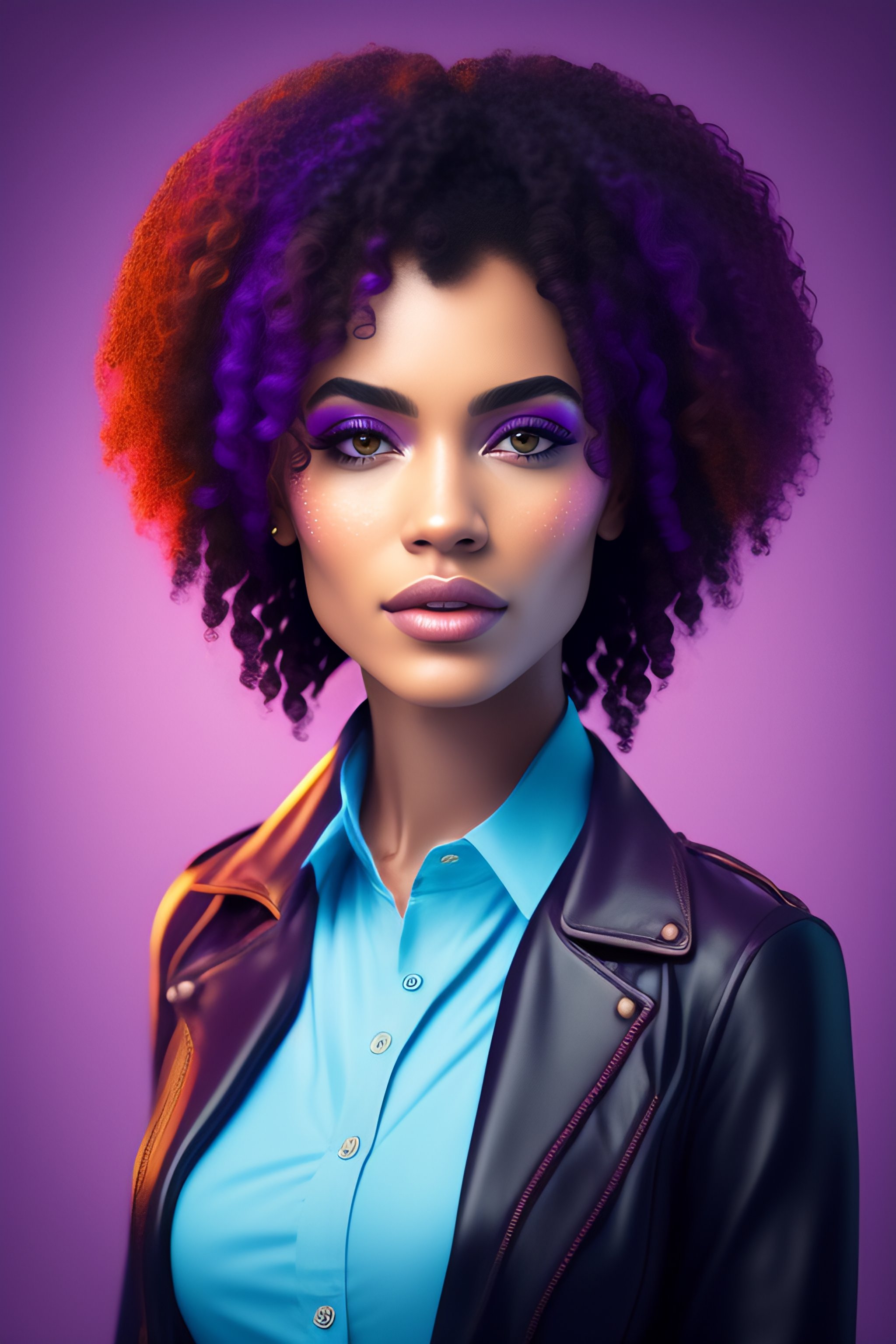 Lexica - Woman avatar for chatbot , style realistic, background purple ...