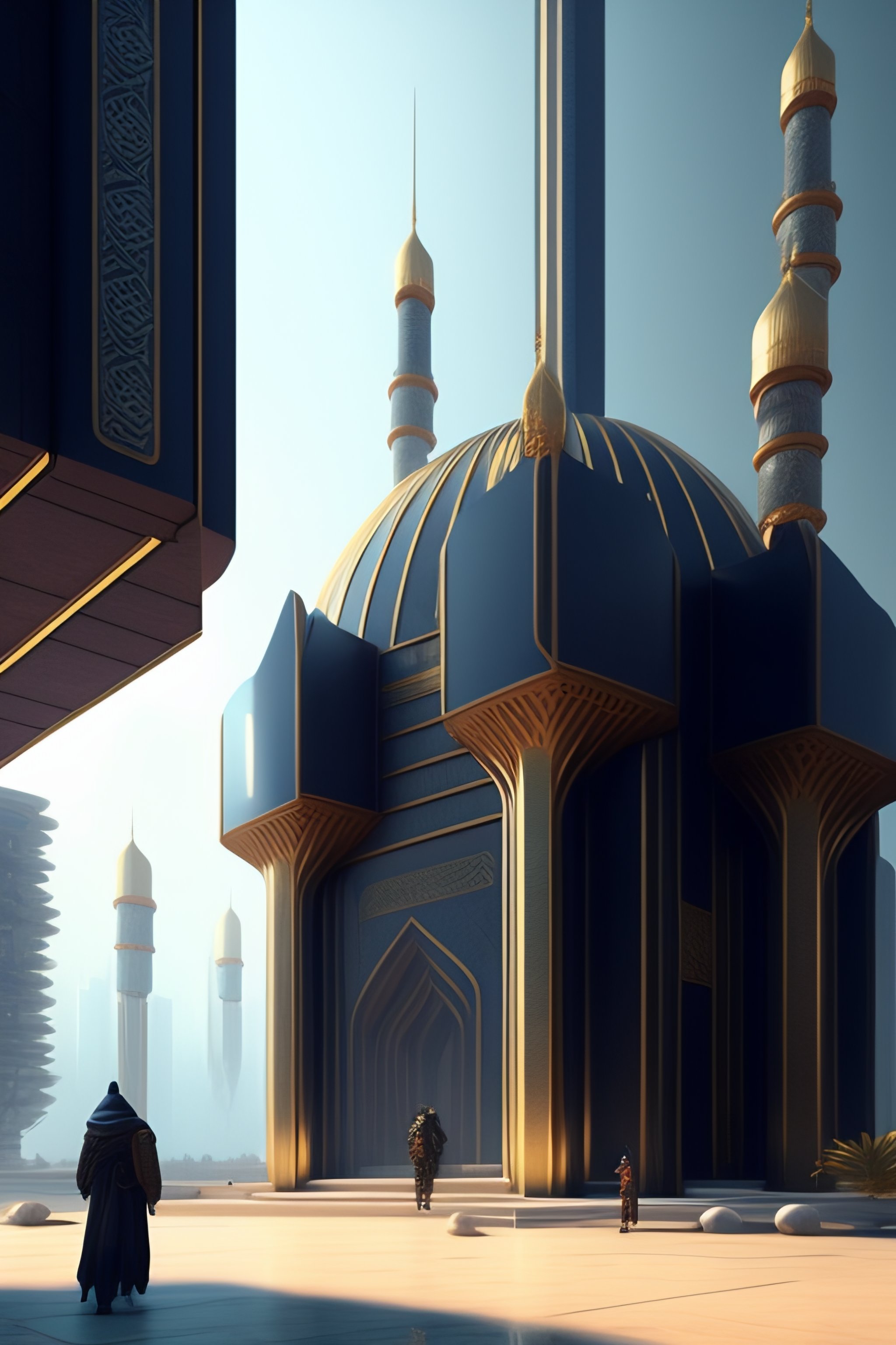 Lexica - Cyberpunk mosque in a dystopian future