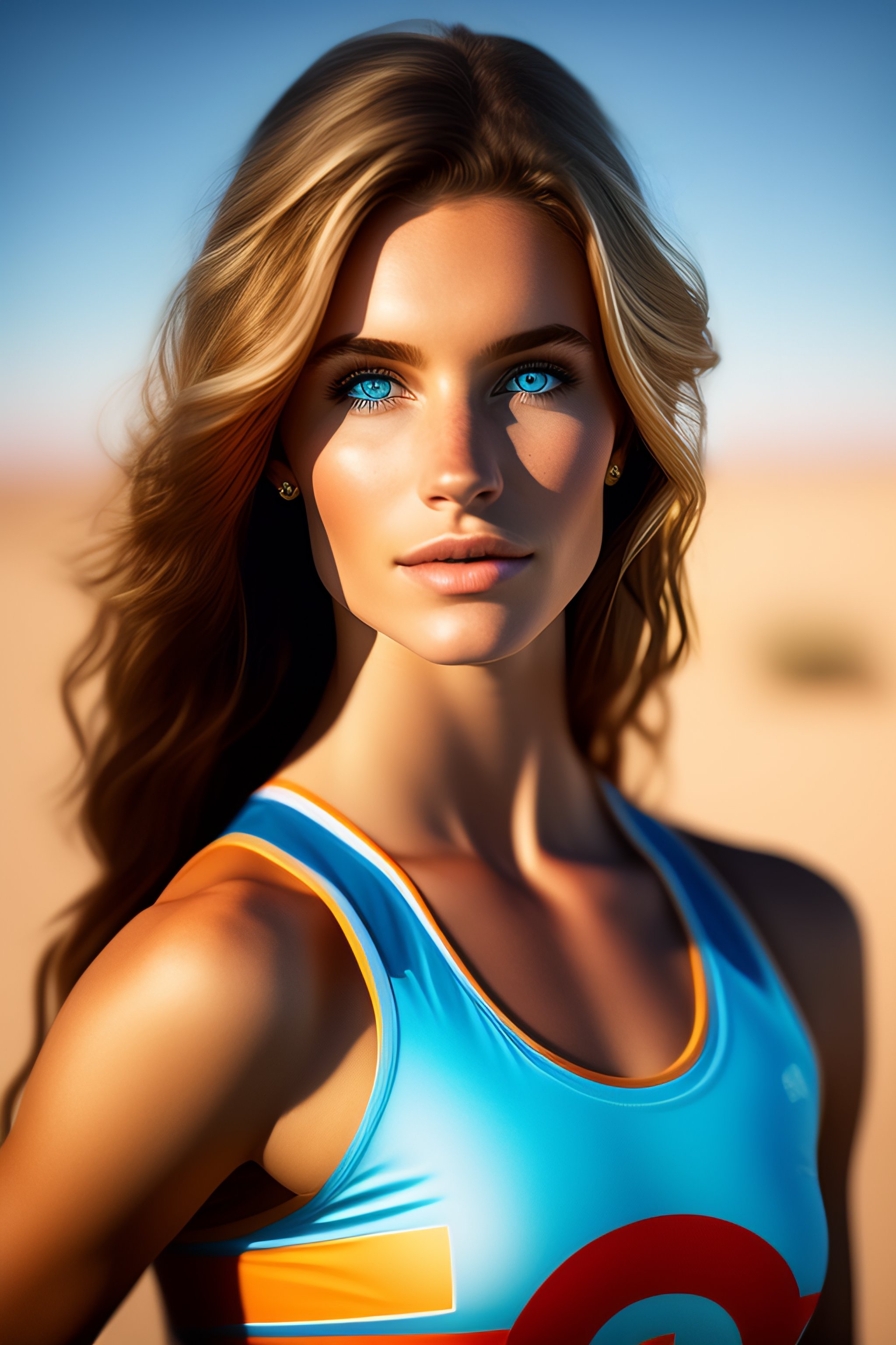 Lexica - 18 girl with blue eyes and athletic shape with light brown ...