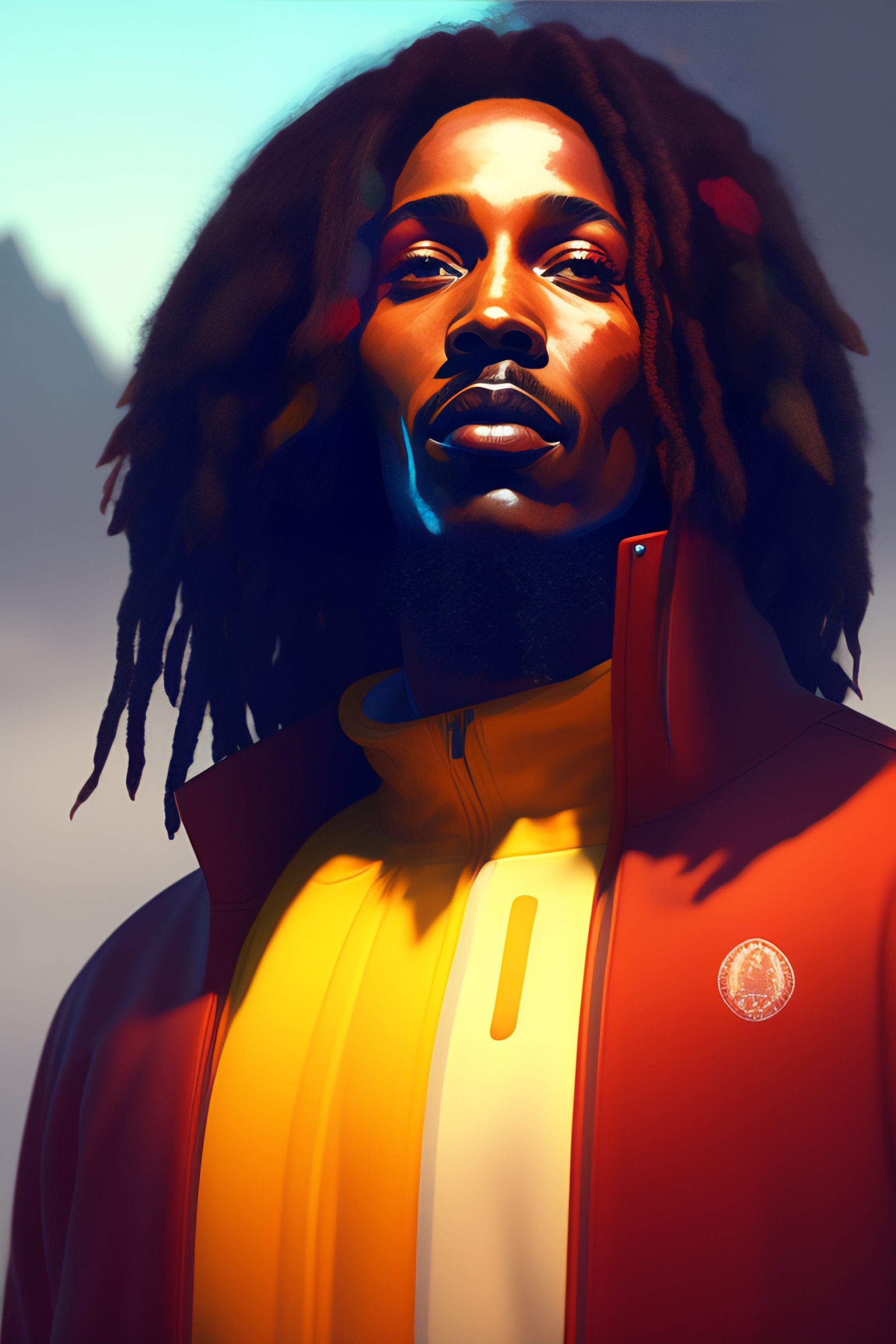 Lexica - Bob Marley, nature, warm colors, by Greg Rutkowski, beeple ...