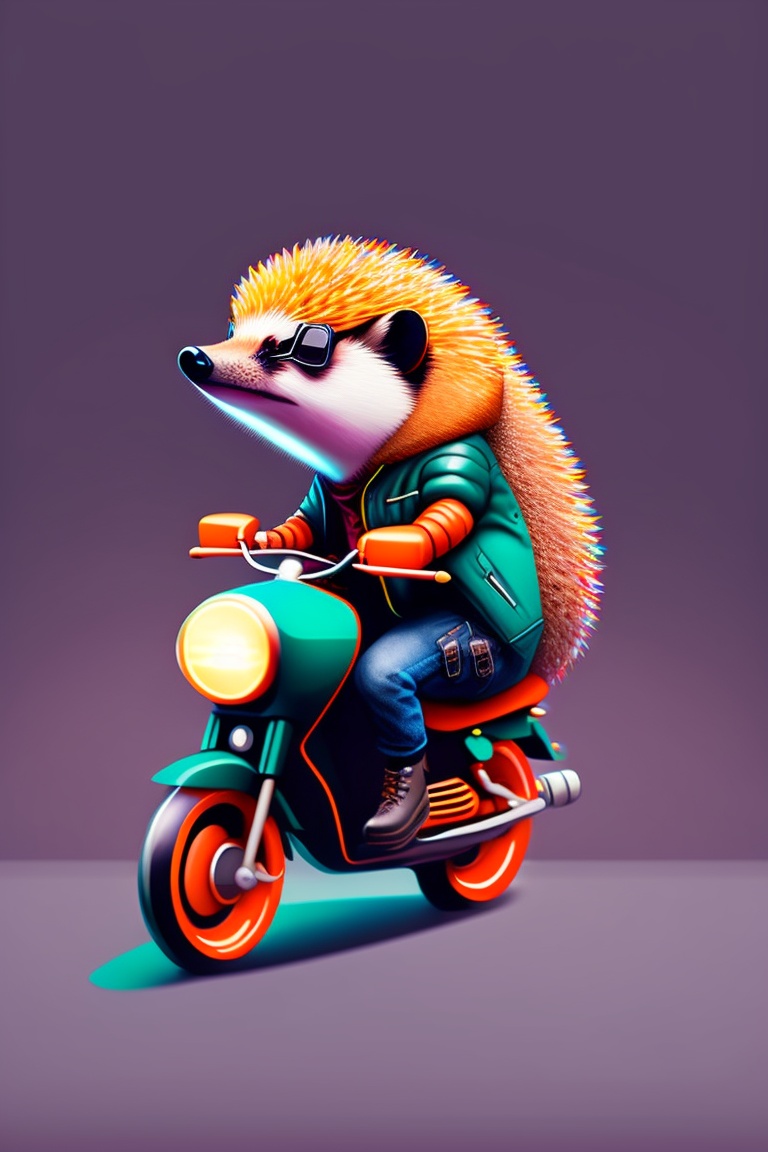 Lexica - Image of a hedgehog, with a cool, punk look, who is wearing ...