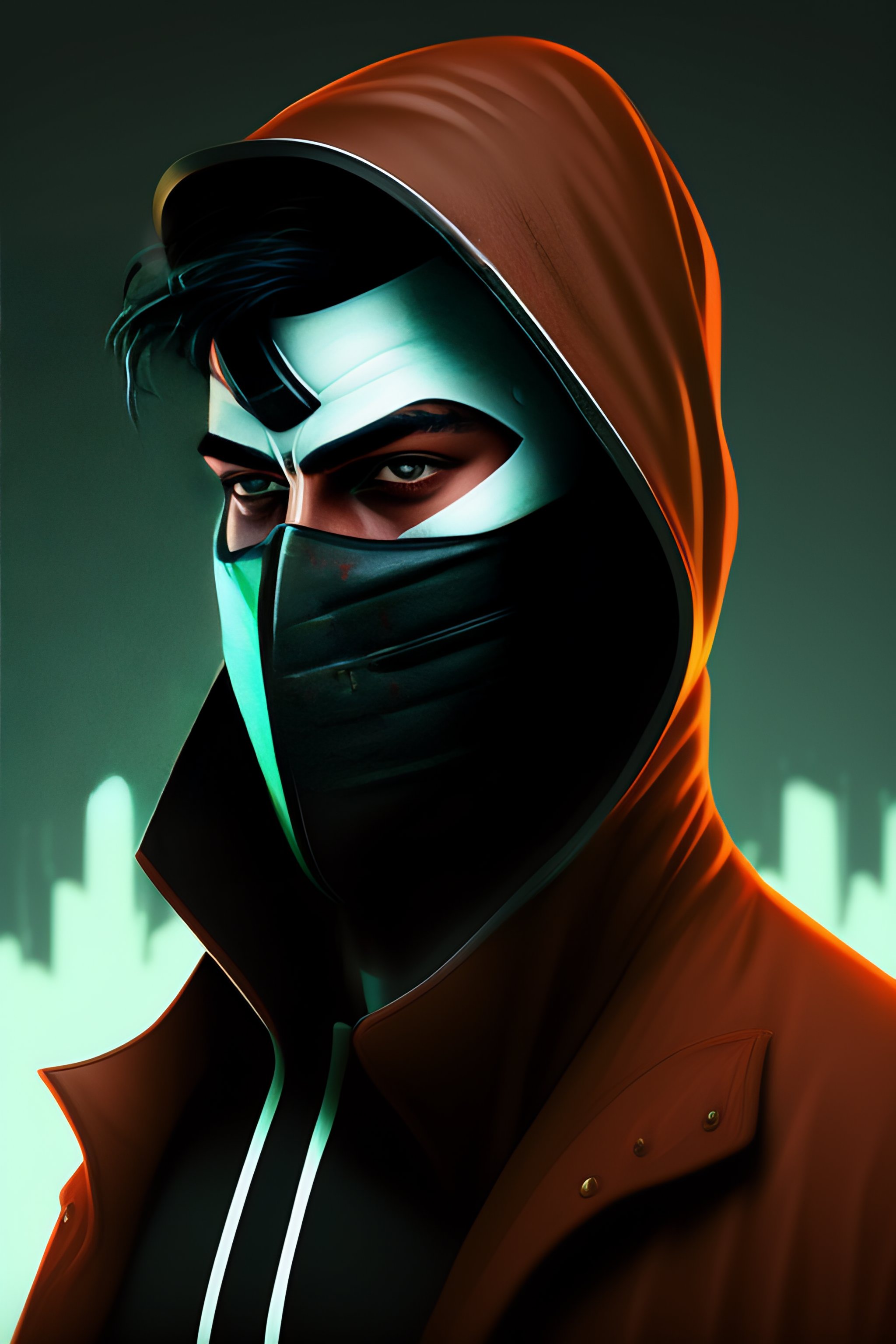 Lexica - Creepy masked man in a grungy art style