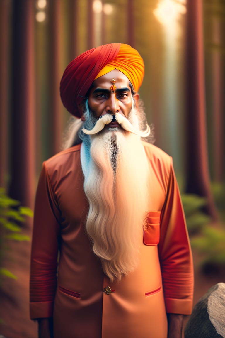 Lexica - Indian hindu dharm sadhu white long beard looking his front ...