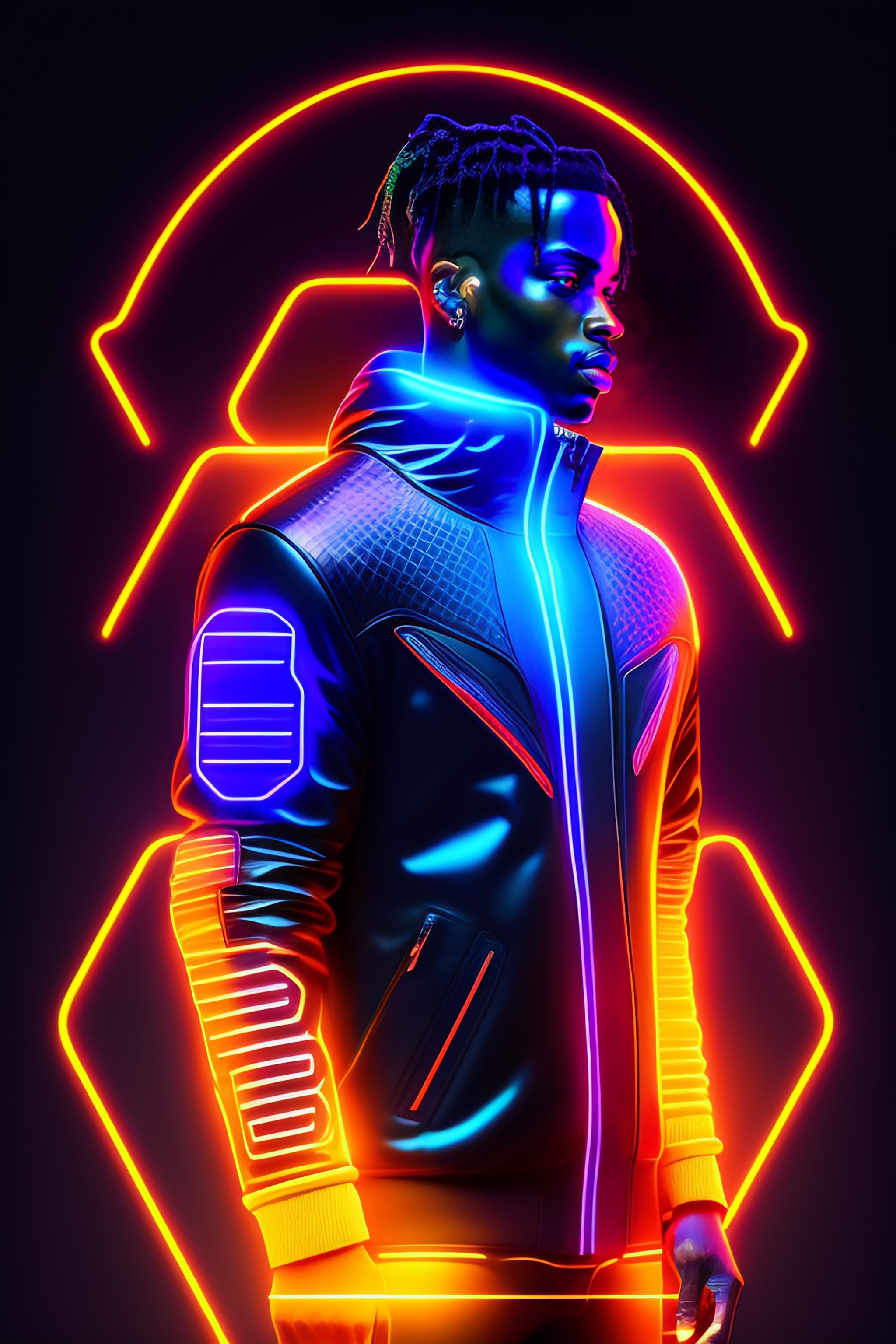 Lexica - Analog style of a Jordan 6 Travis Scott, neon futuristic ...