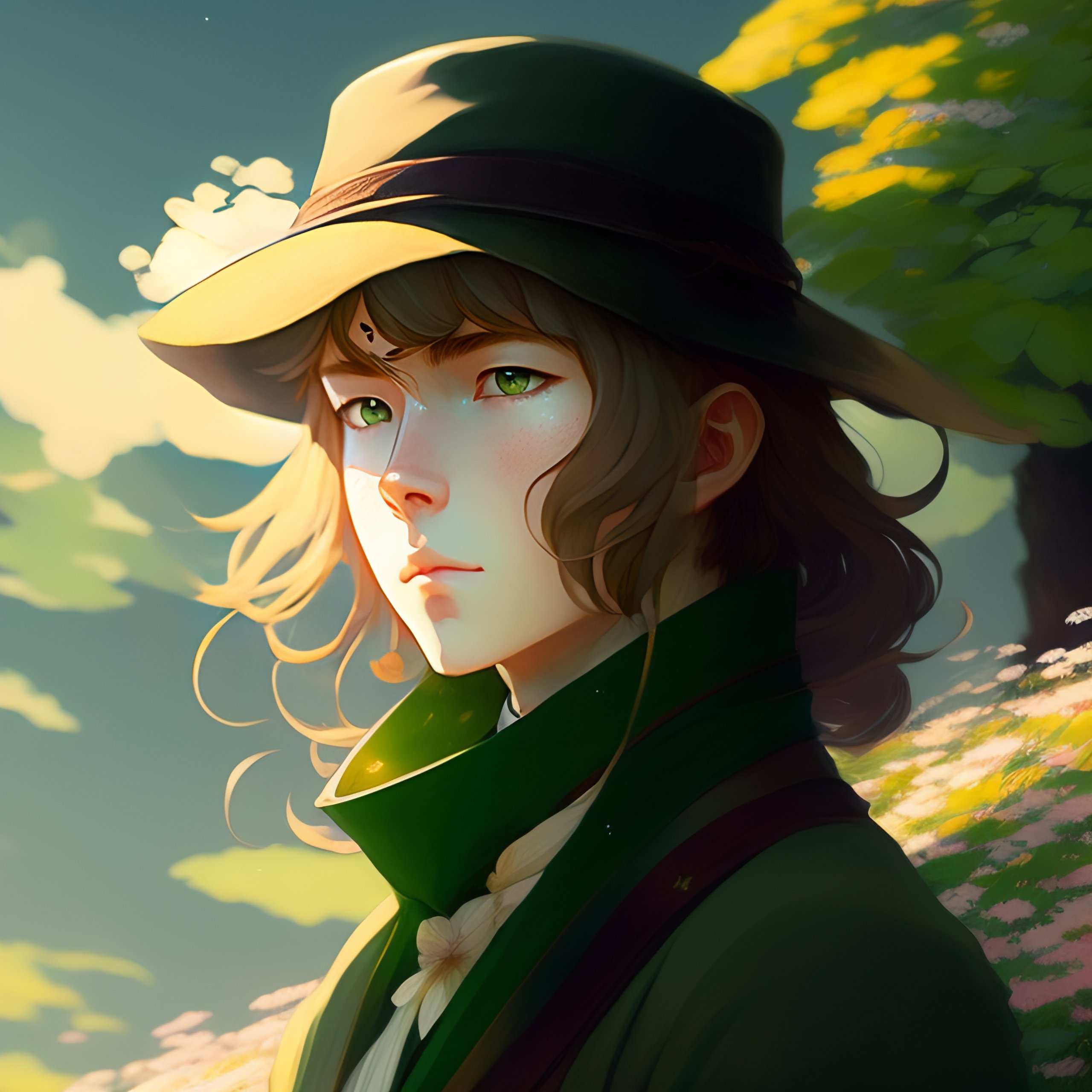 Lexica - Model baroque oil painting snufkin in spring with flowers ...