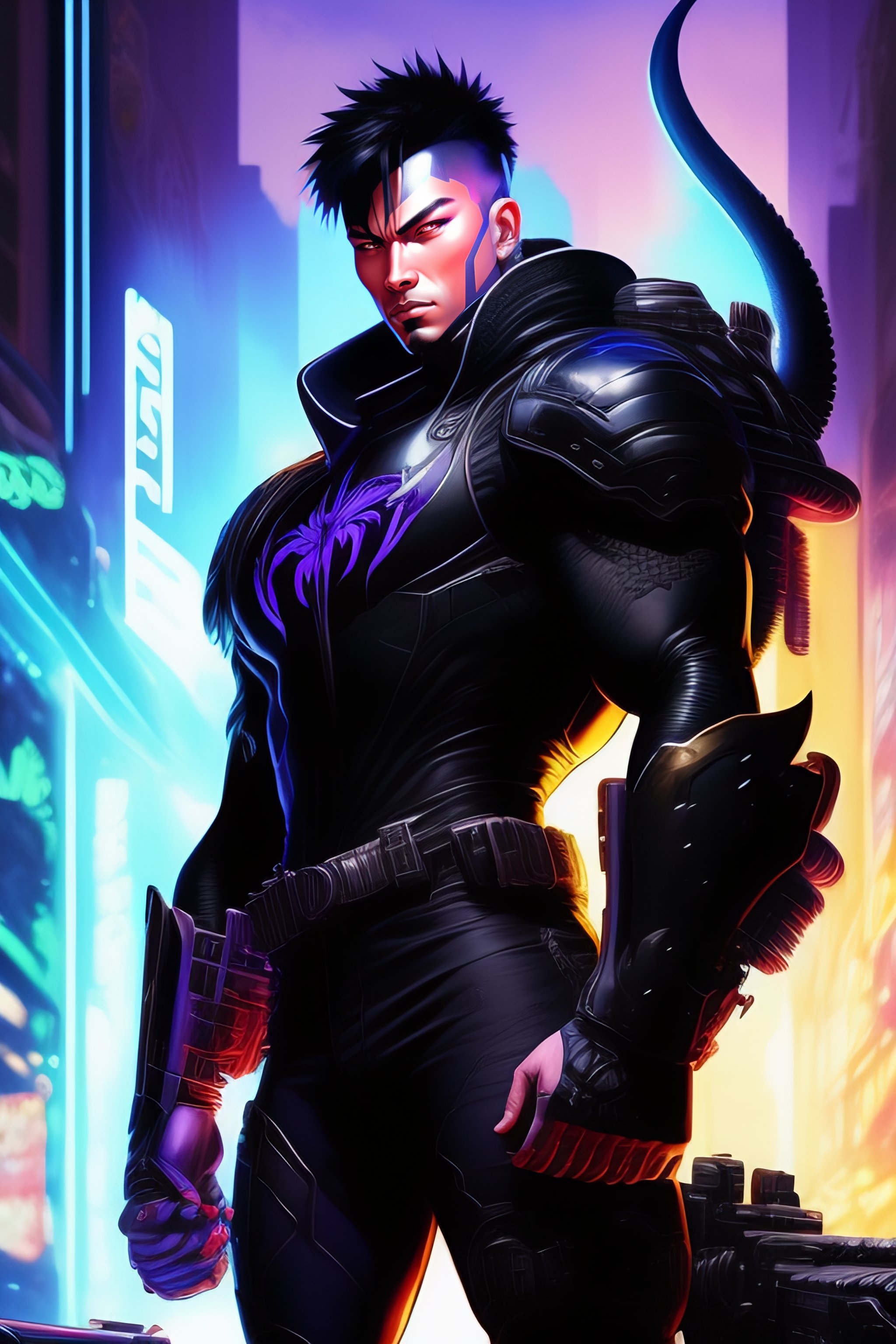 Lexica - Venom + chainsaw man in cyber punk style. concept art by james ...