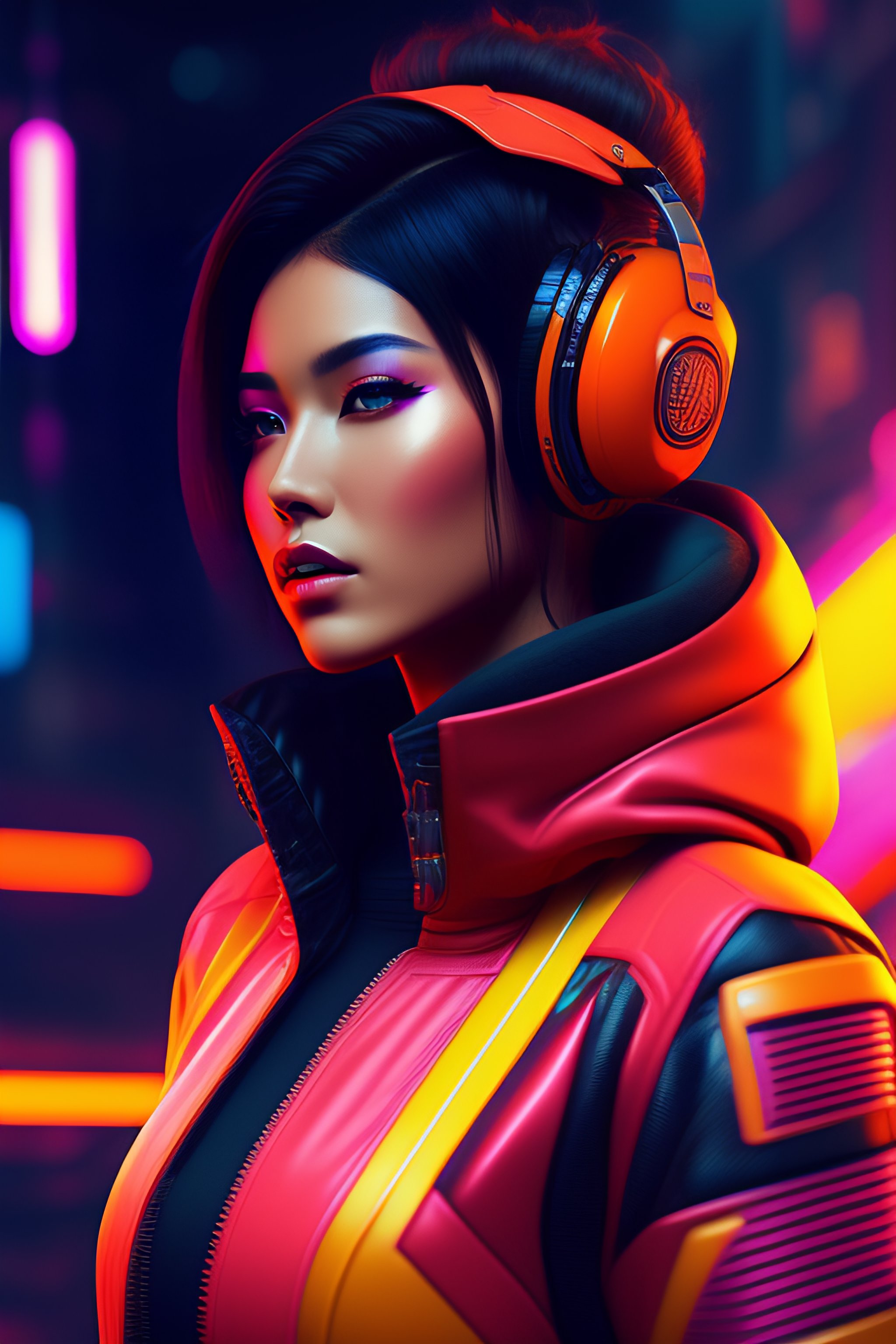 Lexica - Cuberpunk. retro futurism. neon. Sci-fi. Mech Punk clothes ...