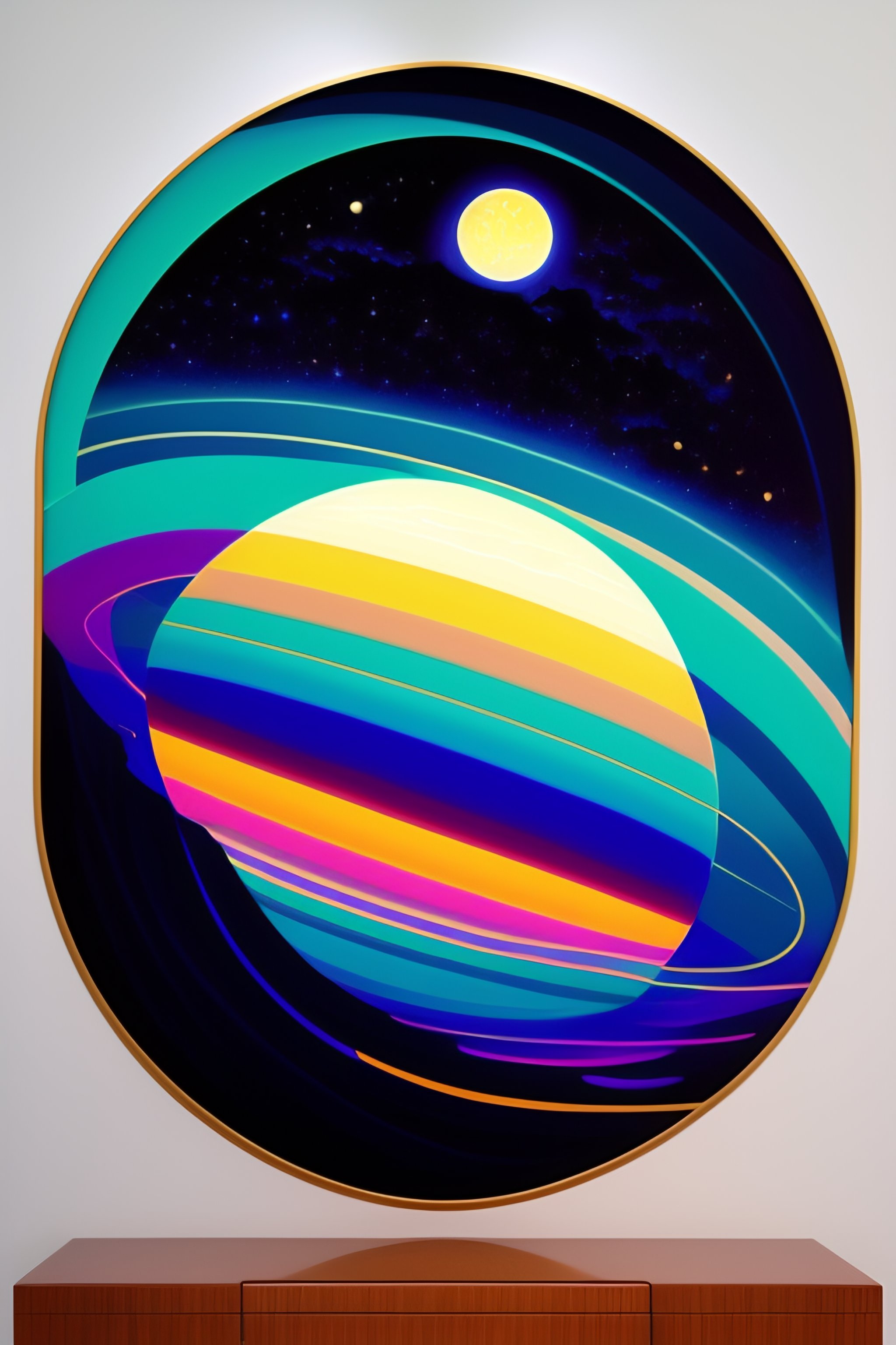Lexica - Earth with two moons visible at night with auroras poster art ...