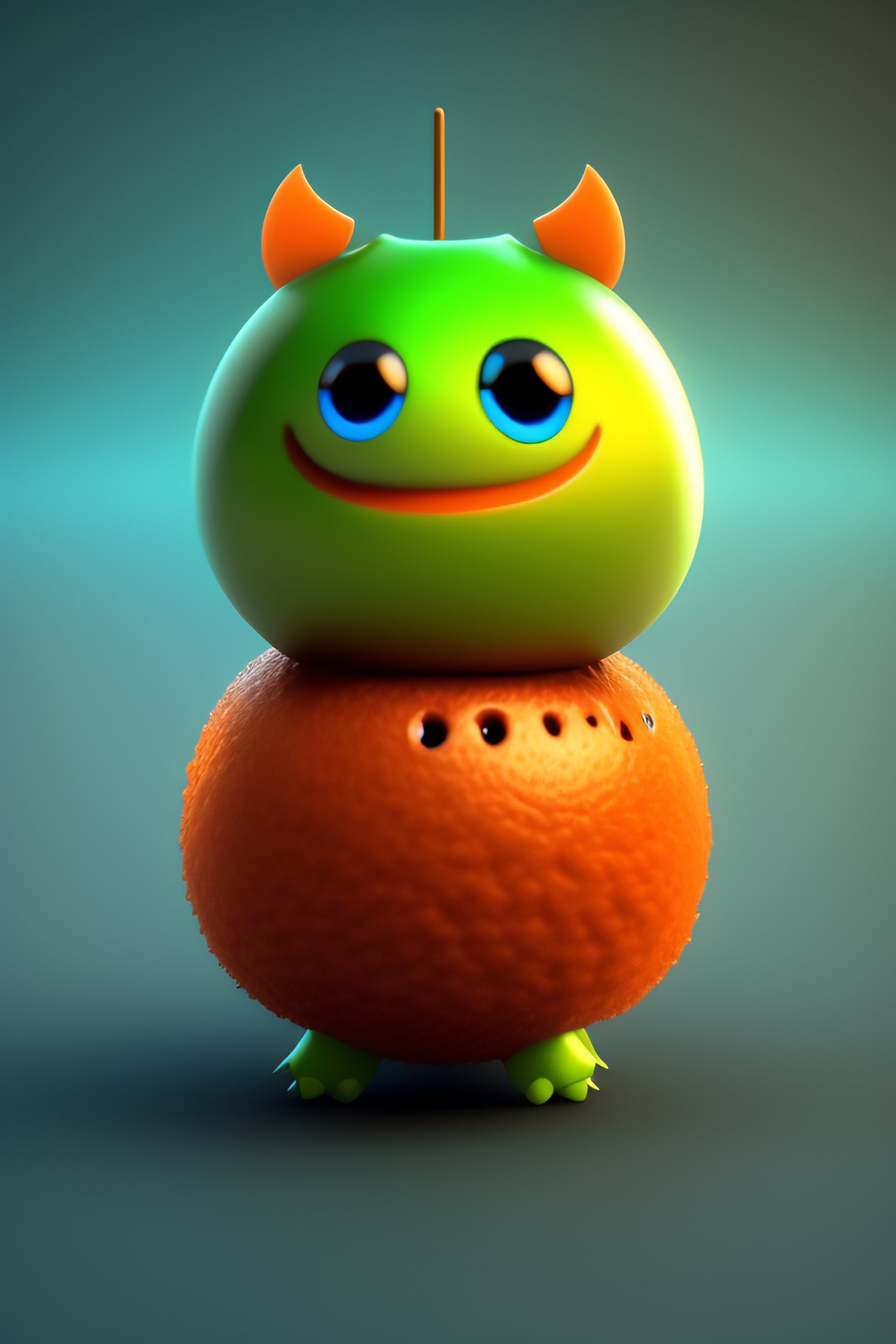 Lexica - Cute Chibi one eyed orange monster, green pupil, 3d, unreal ...