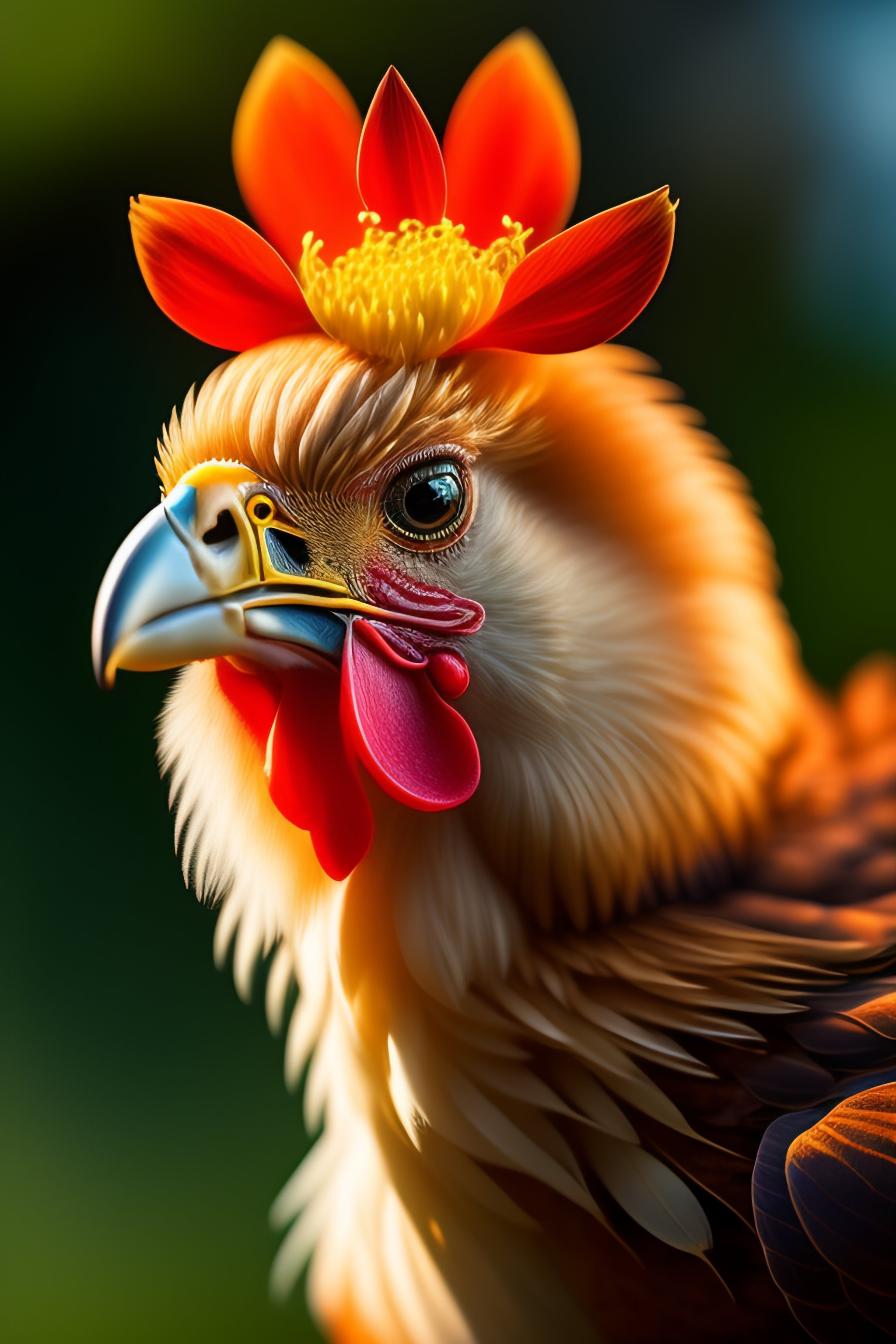 Lexica - Chicken born from a flower