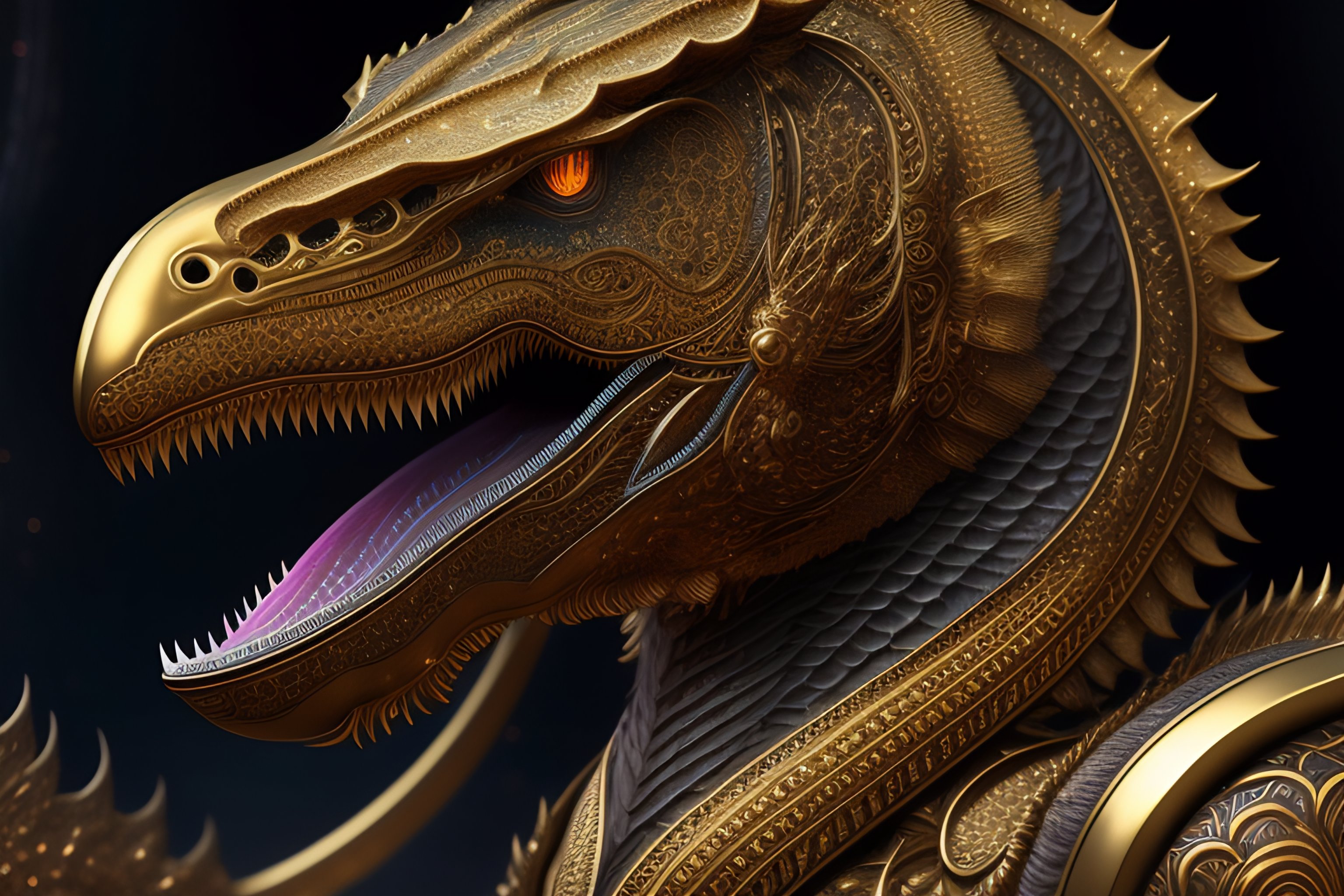 Lexica - A beautiful esoteric style rendition of one t-rex with armor ...