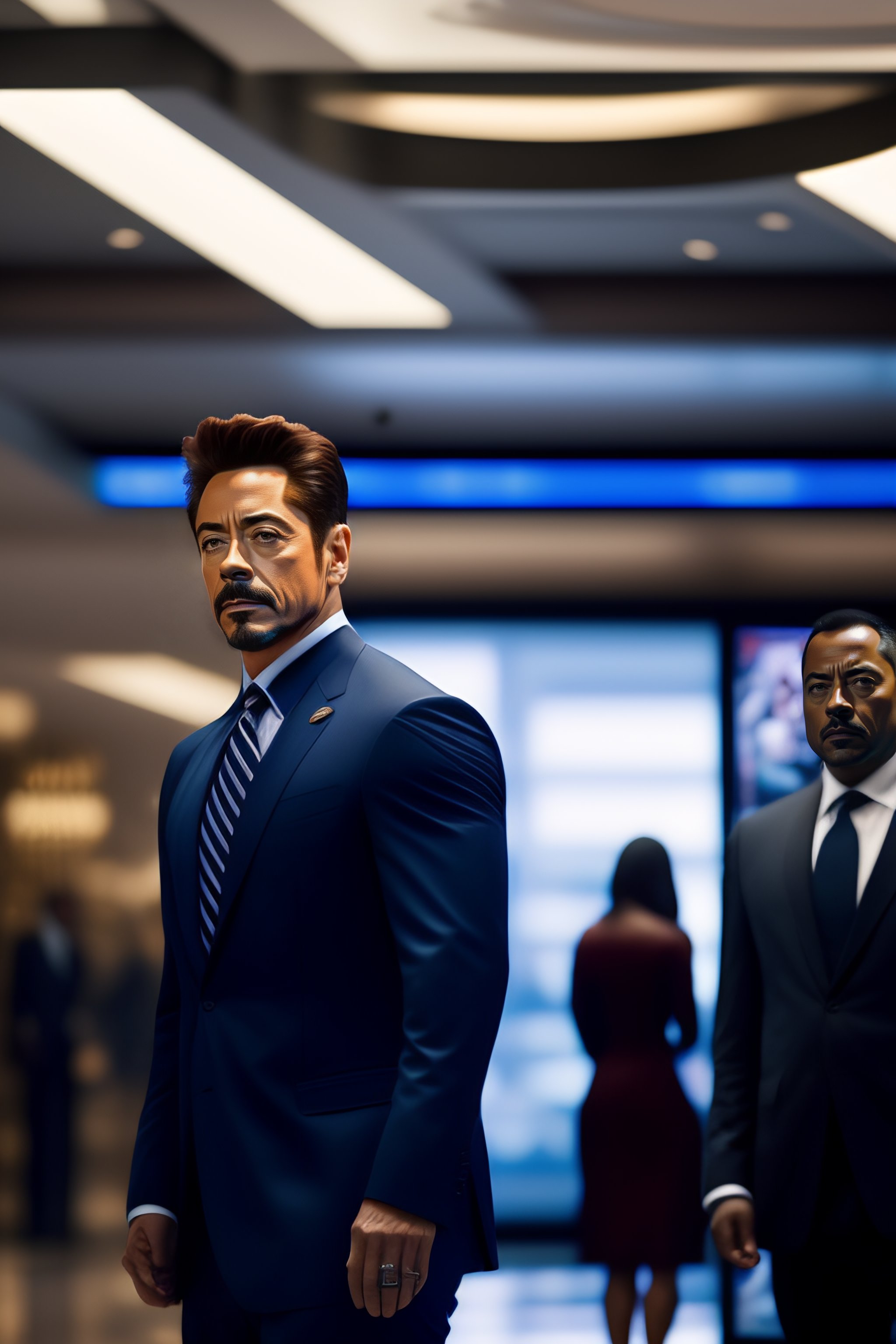 Lexica - Tony Stark working as a security guard at the mall in New York ...