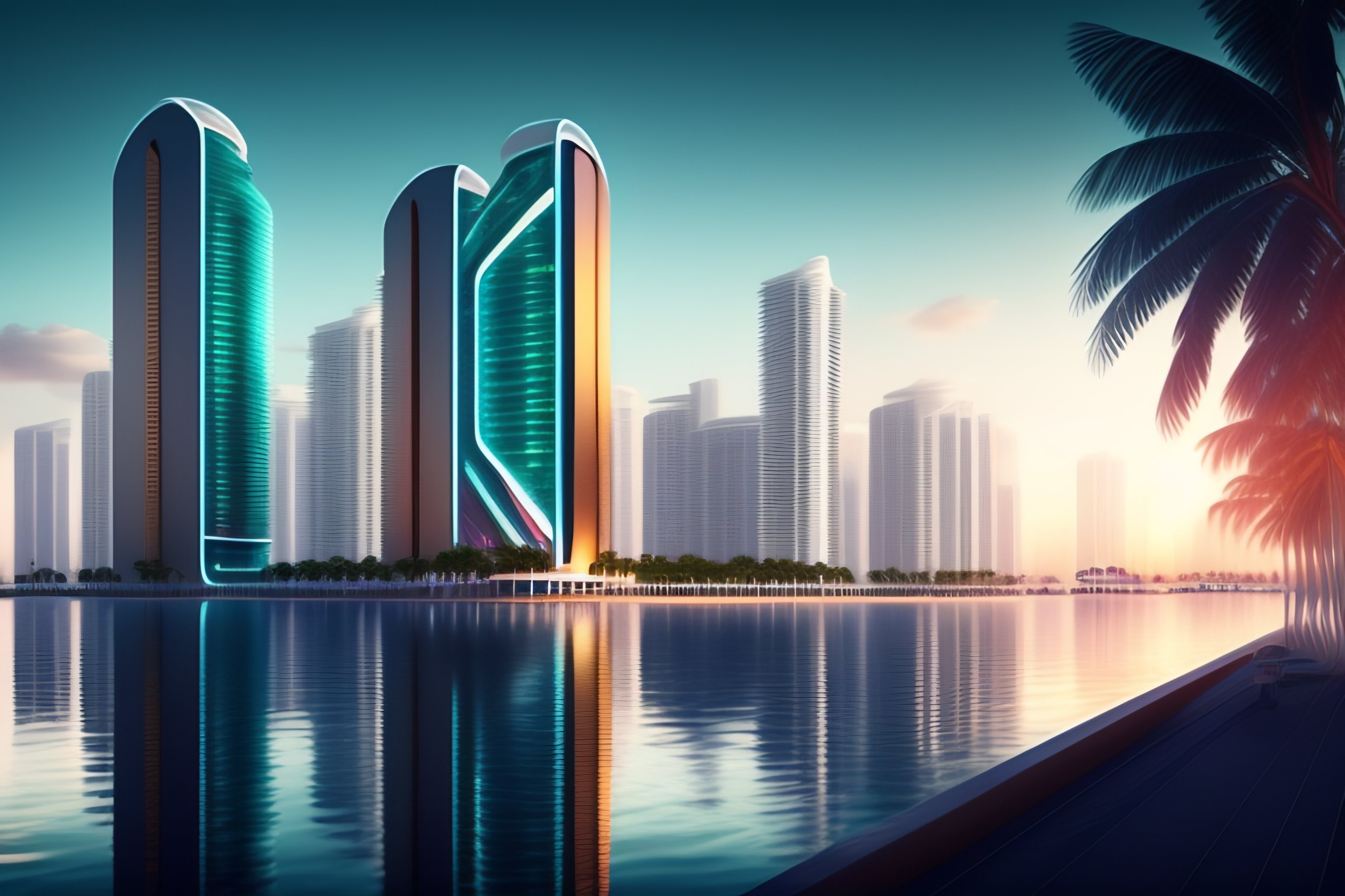 Lexica - A futuristic miami city