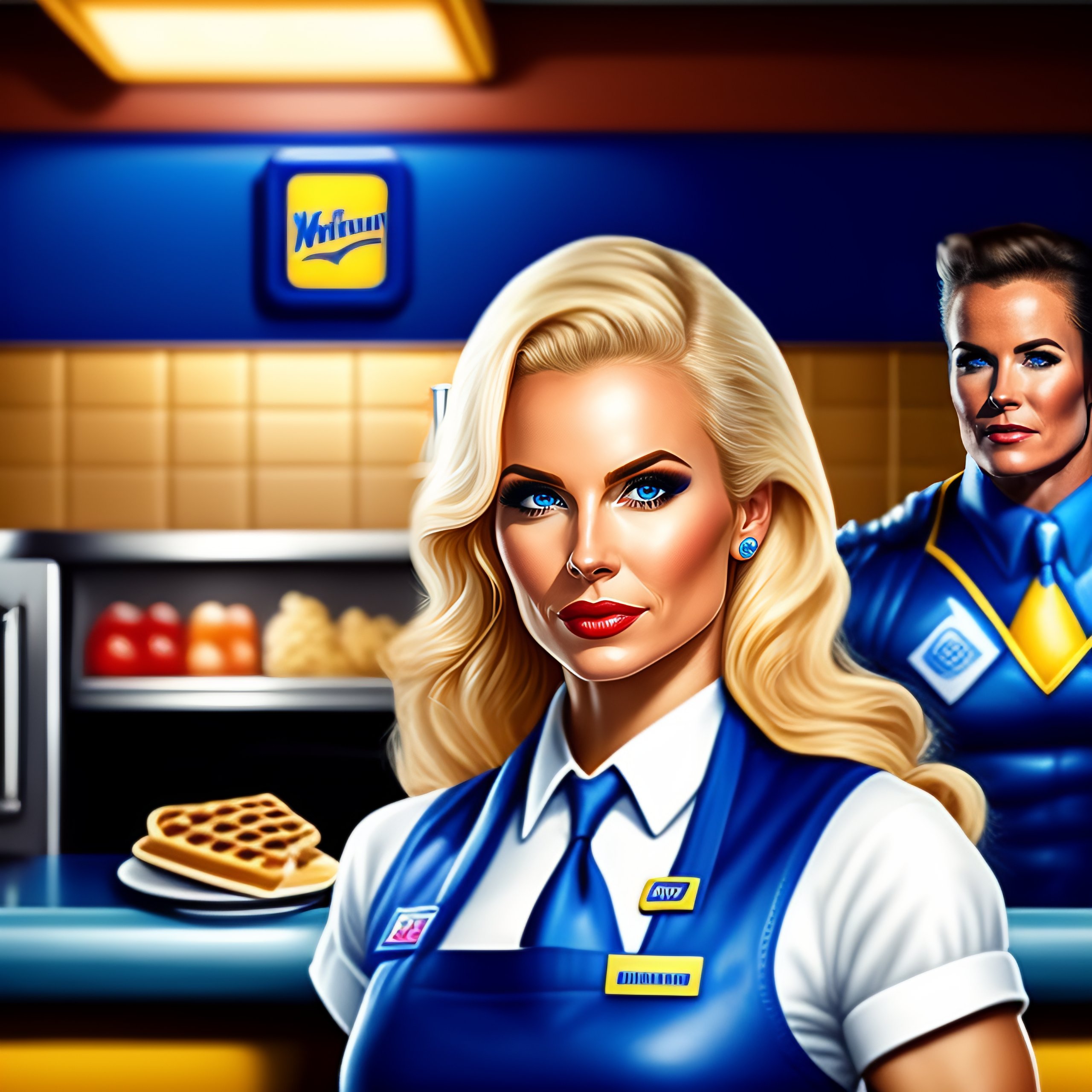 Lexica - Fighting mad, badass blonde superhero waitress "Wendy" in a ...