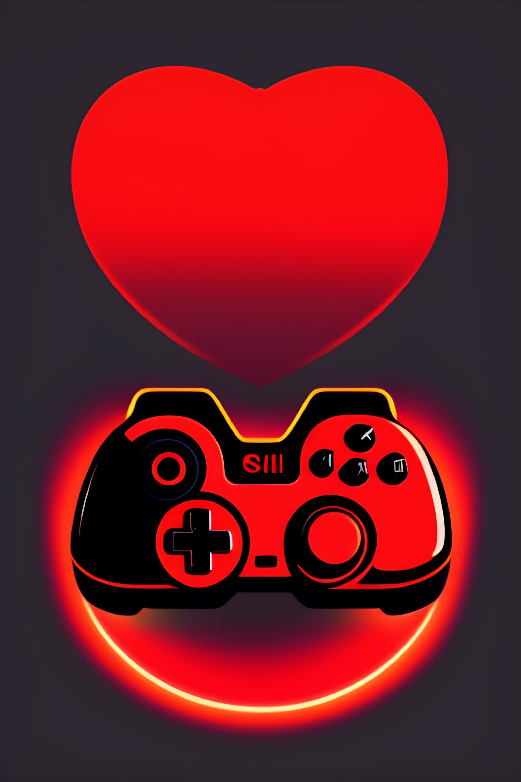 Lexica - Video game controller with some red heart, t-shirt graphic ...