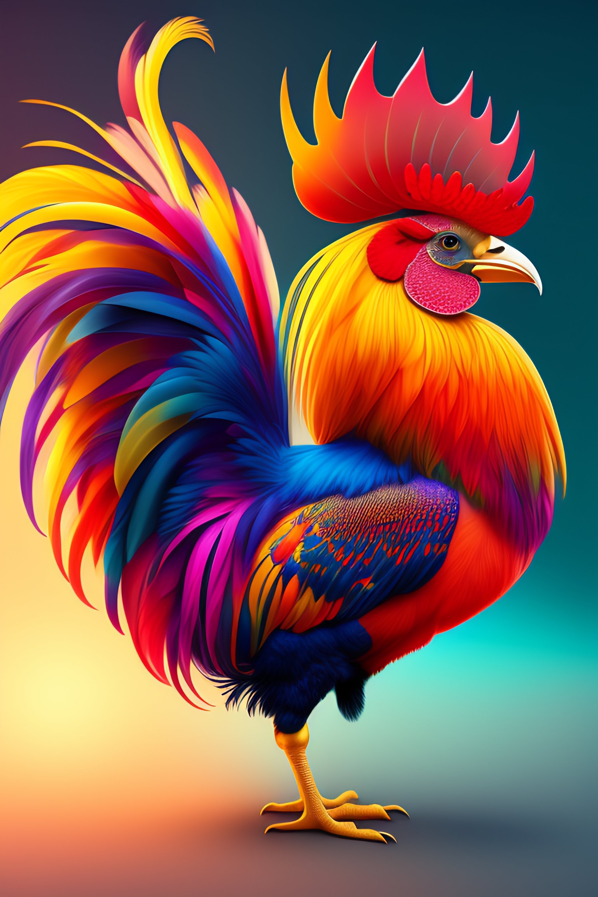 Lexica - Hyper relistic majestic rooster with a carnival mask, open ...