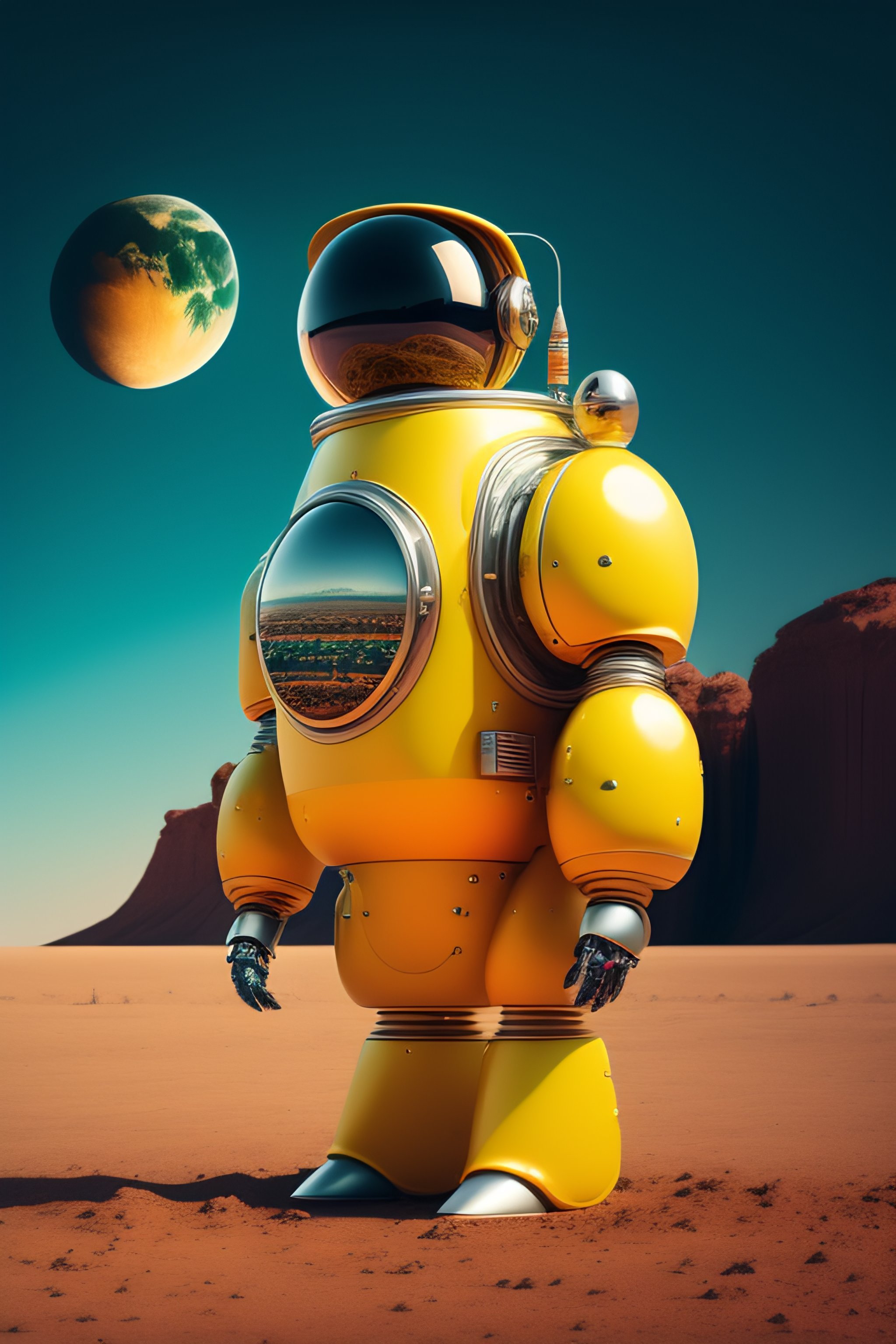 Lexica - Robot astronaut in corn