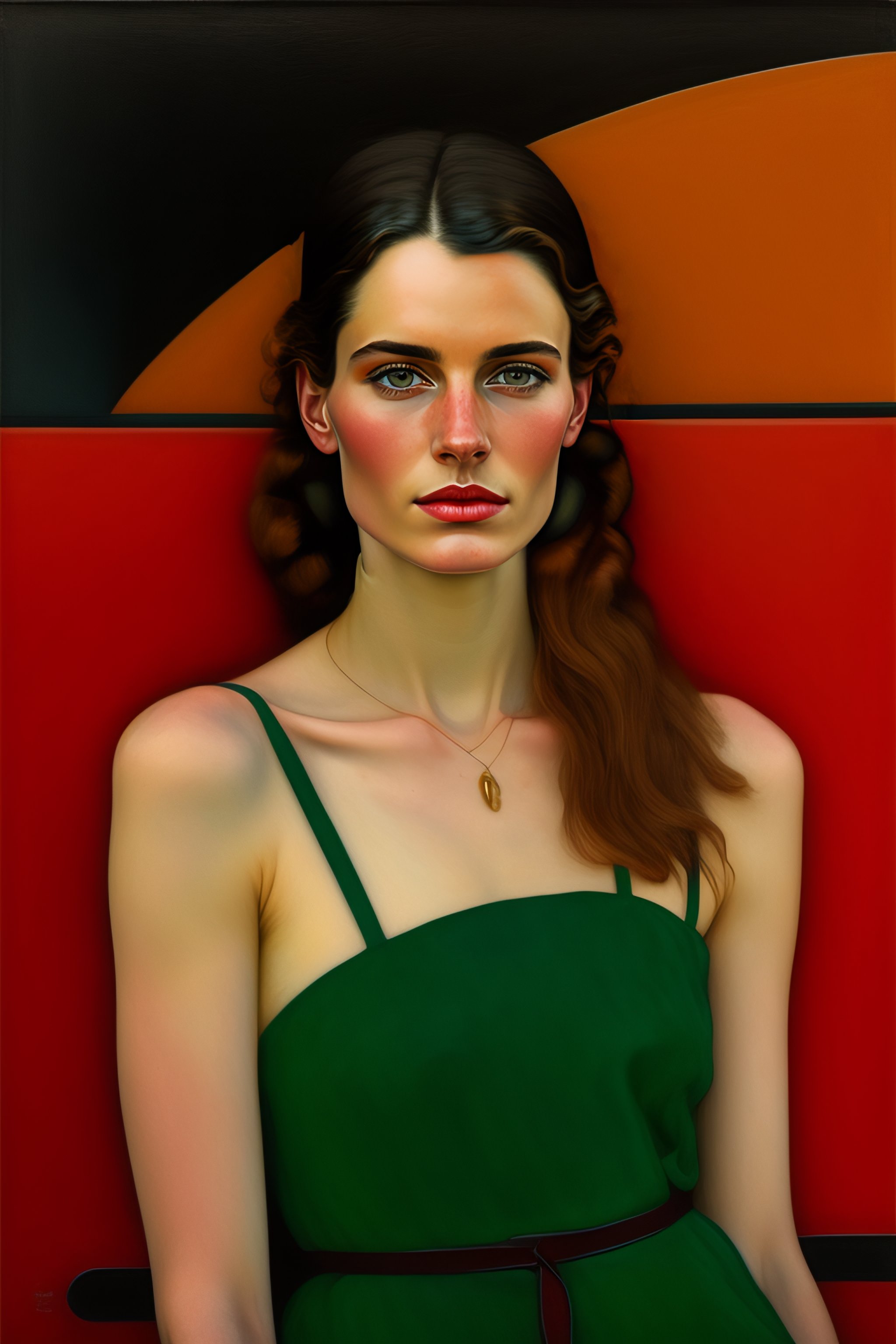 Lexica - Portrait of Erin Mannix painted in an Egon Schiele style