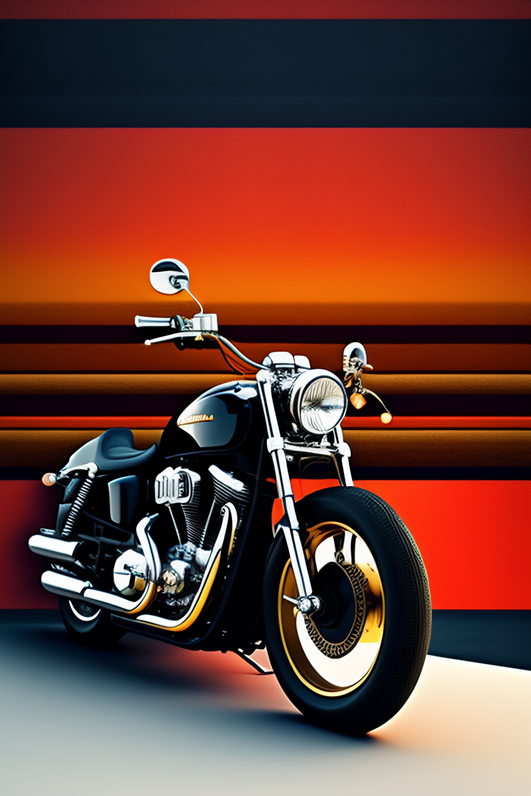 Lexica - 1970s rock and roll wallpaper with a motorbike and leather jacket