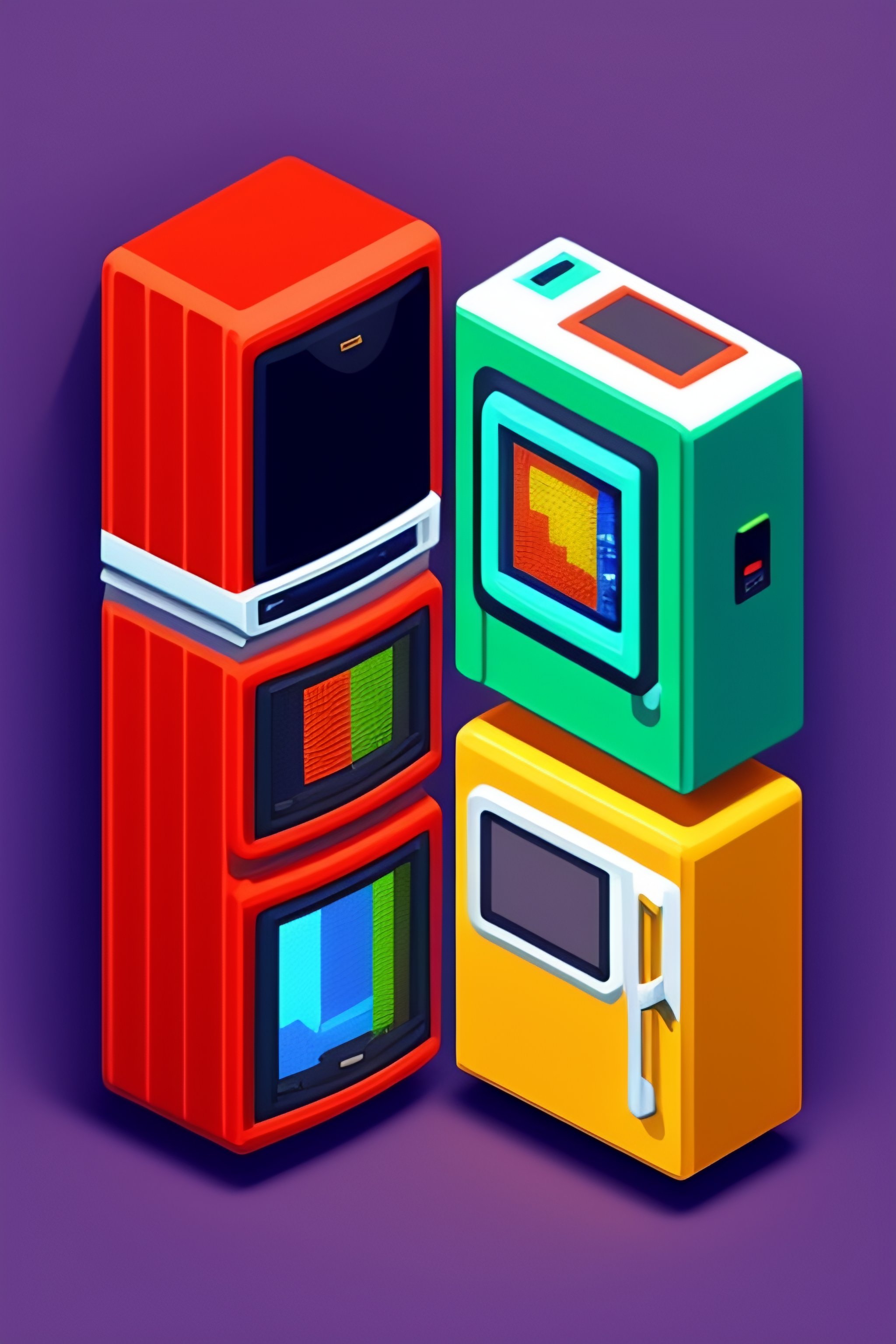 Lexica - Refrigerator isometric pixel art. like a type of digital art ...