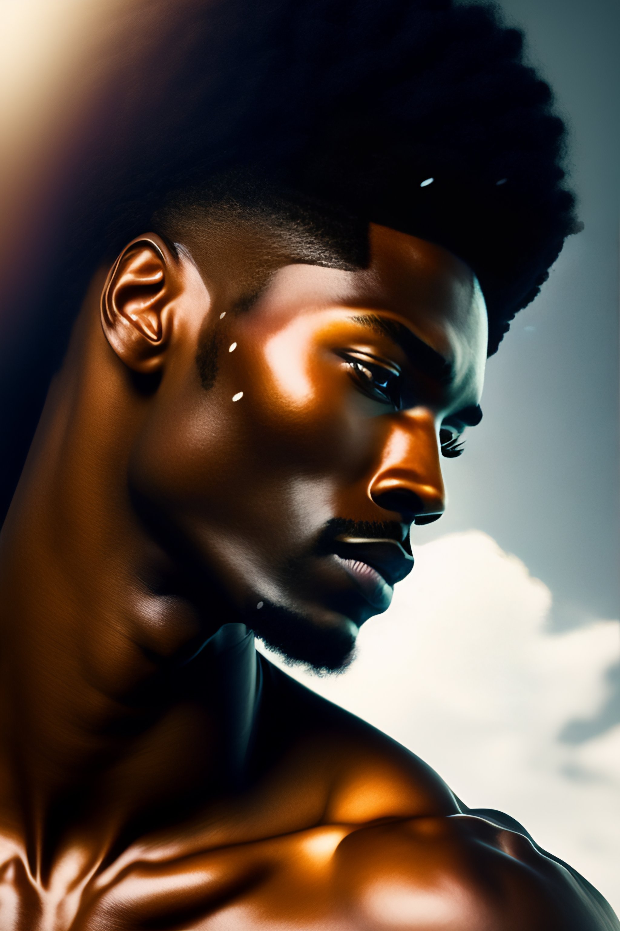 Lexica - Tall black male with thunder and lightening