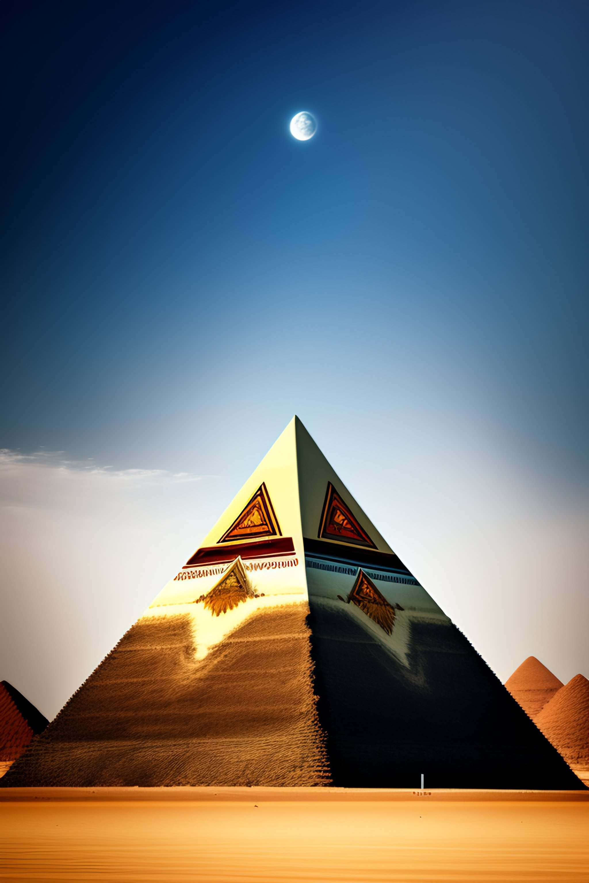Lexica - In the desert there is an evil walking all seeing eye pyramid ...