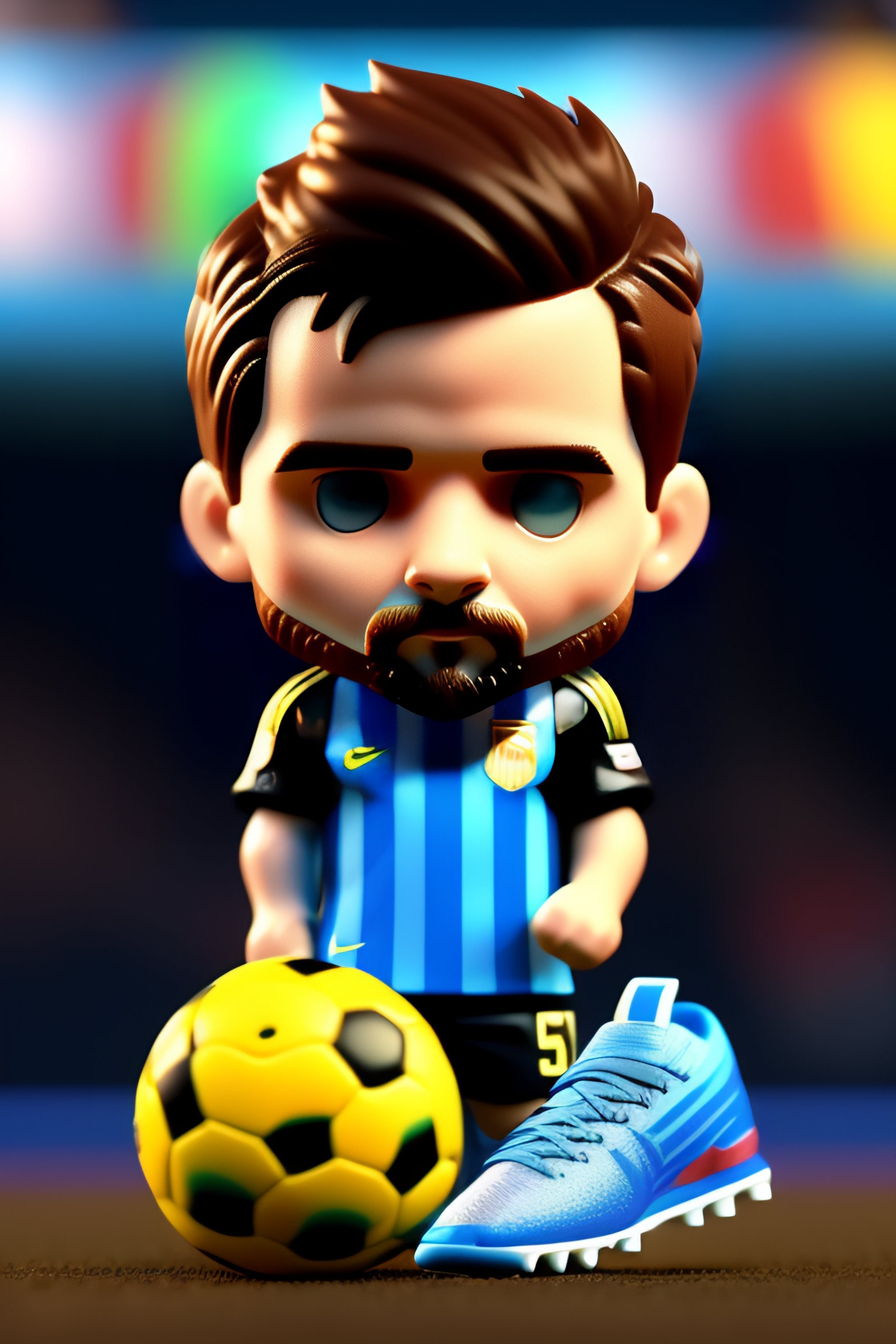 Lexica - Messi with argentina team and the wordcup funko realistic 3d ...