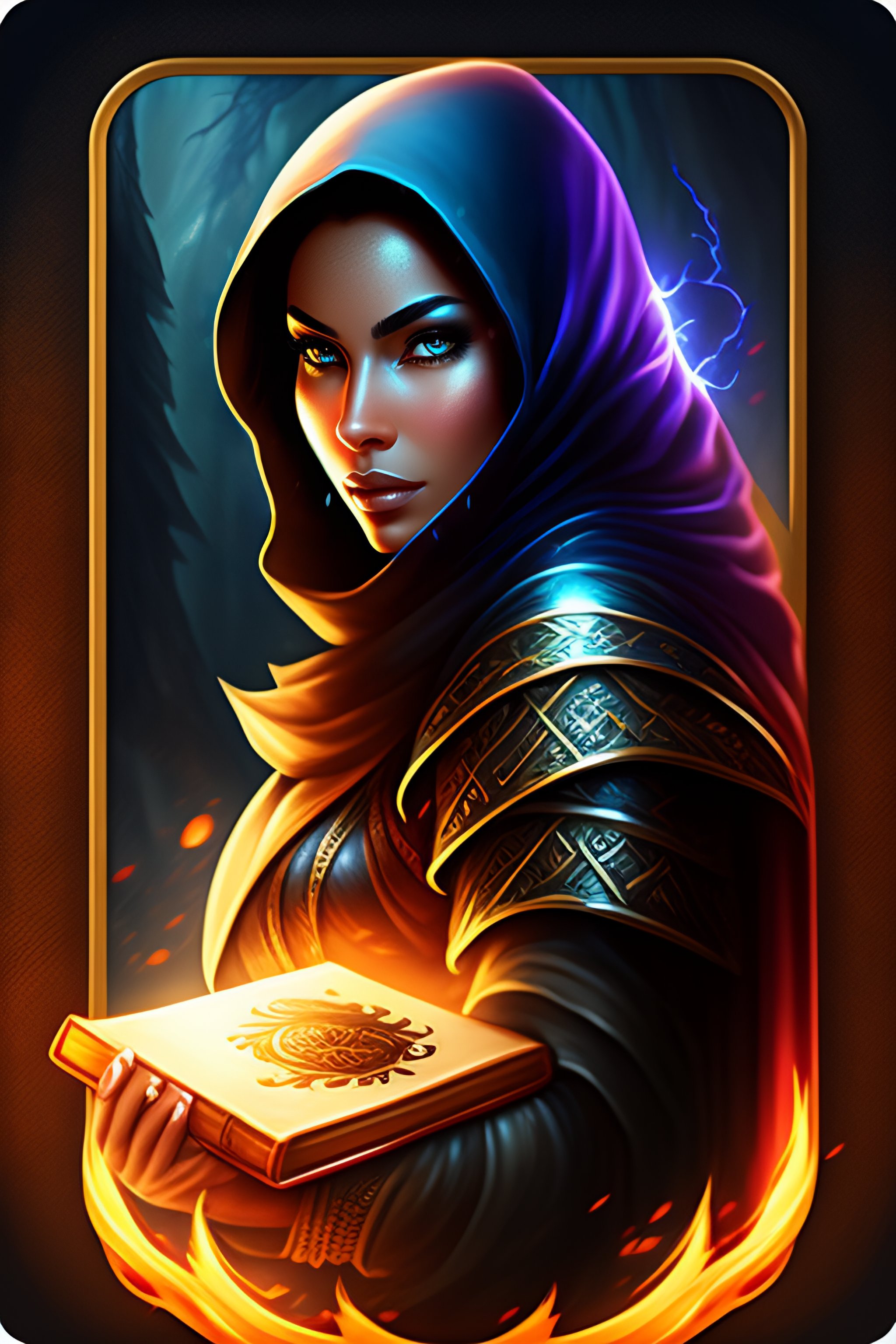 Lexica - Game icon of battle old assassin mage holding magic book with ...
