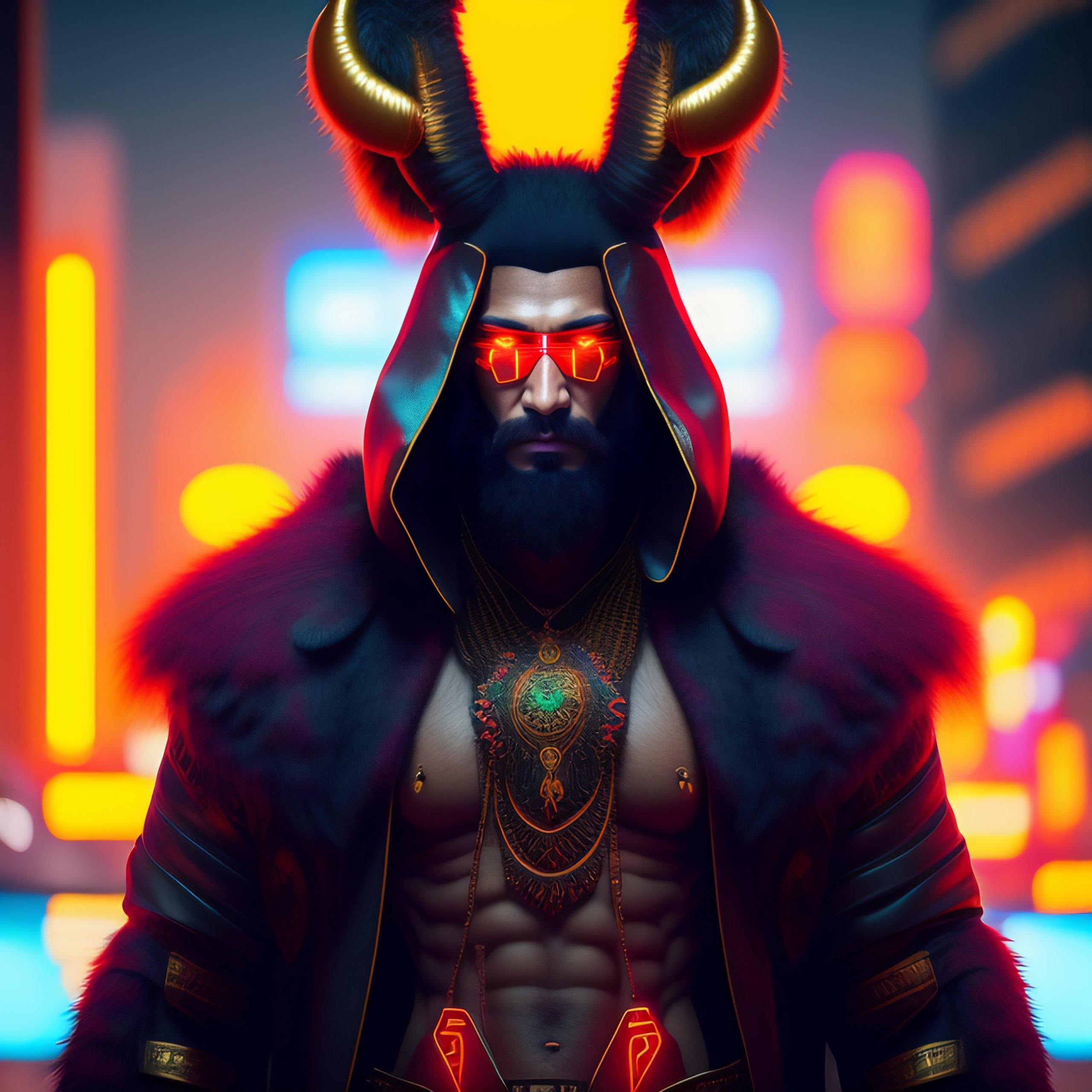 Lexica - Wide angle longshot of a mysterious balkan man wearing a hairy ...