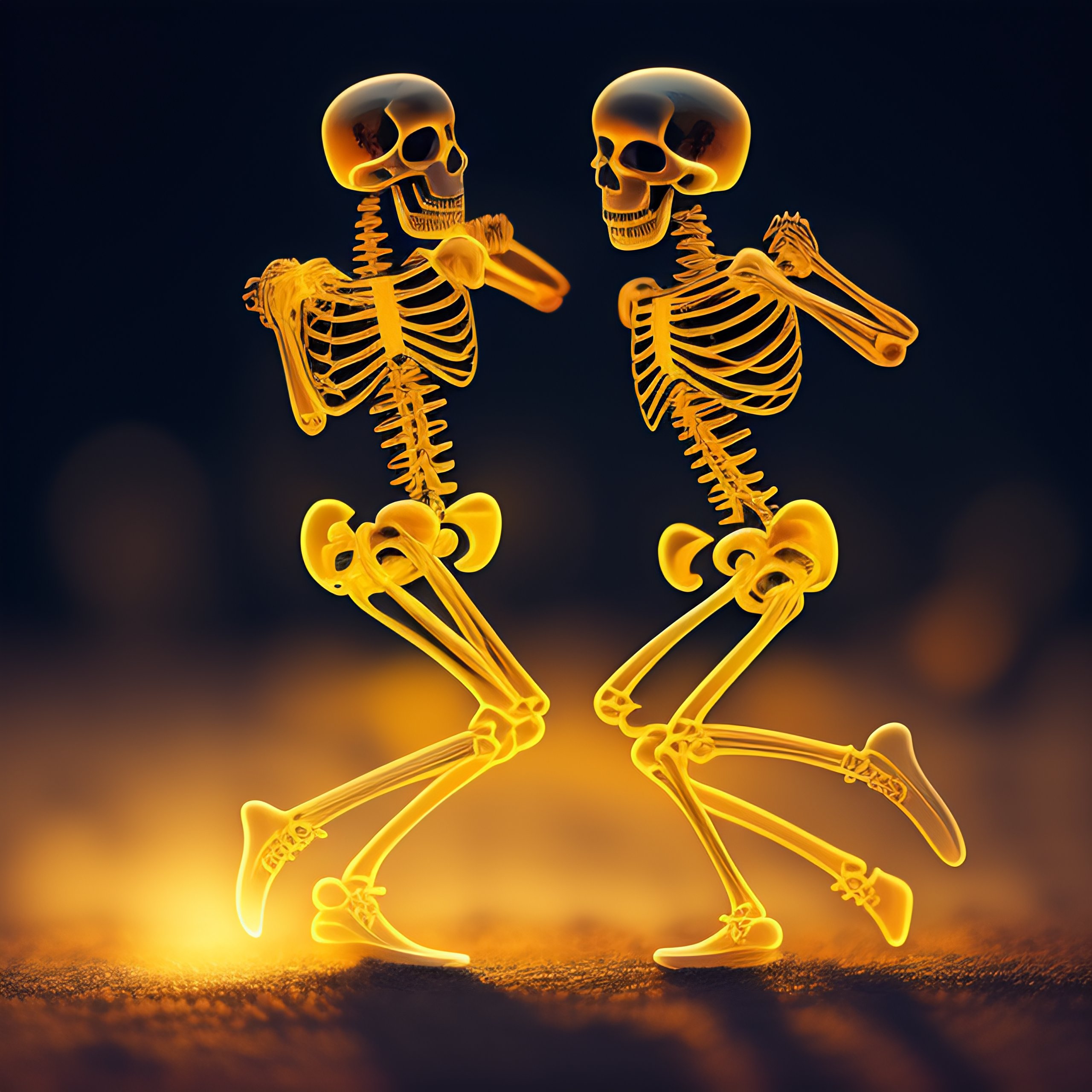 Lexica - A couple of skeletons dancing,happy moment digital art ...