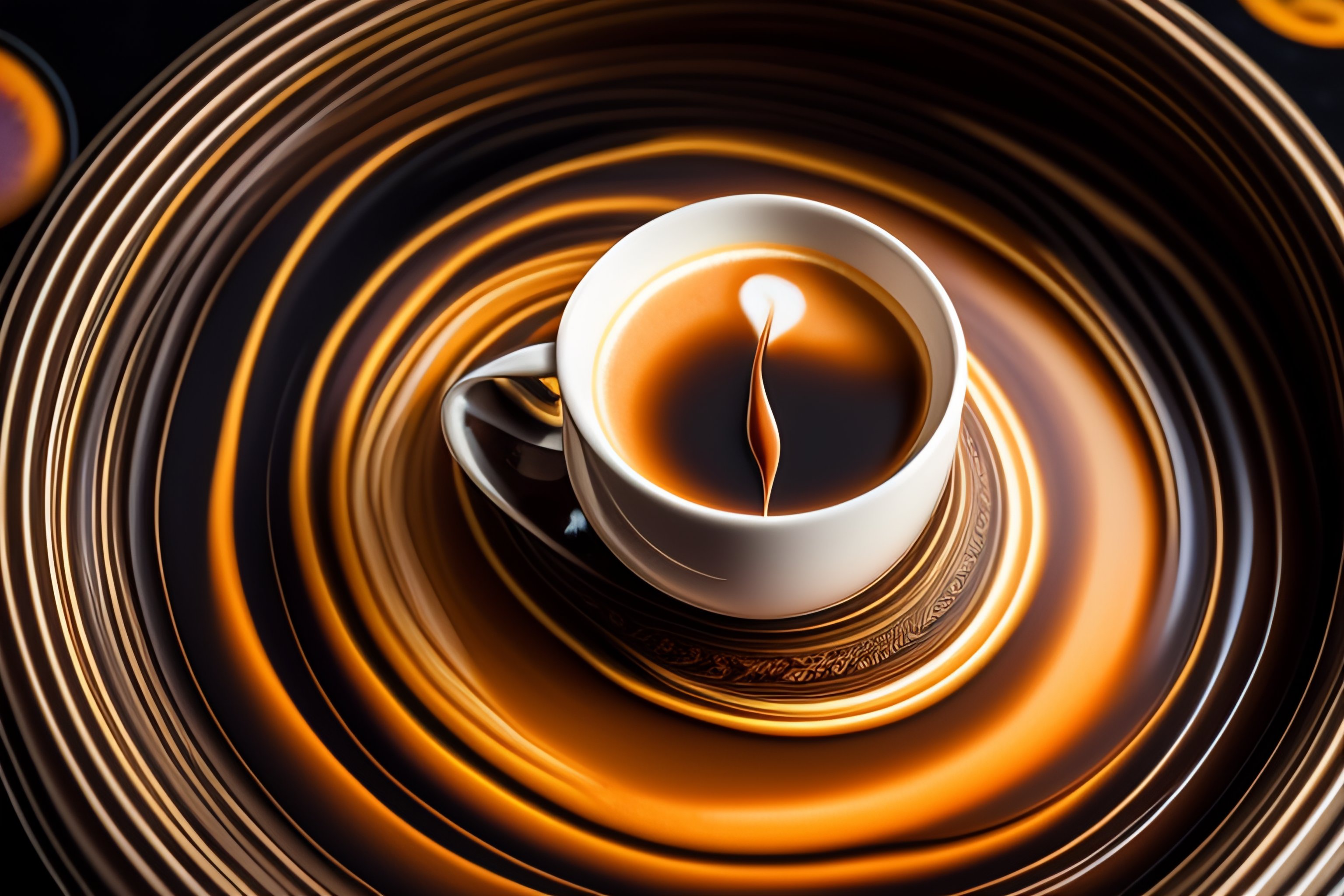 Lexica - Latte art, art deco, futuristic, ink drop, highly detailed, 8k, hd