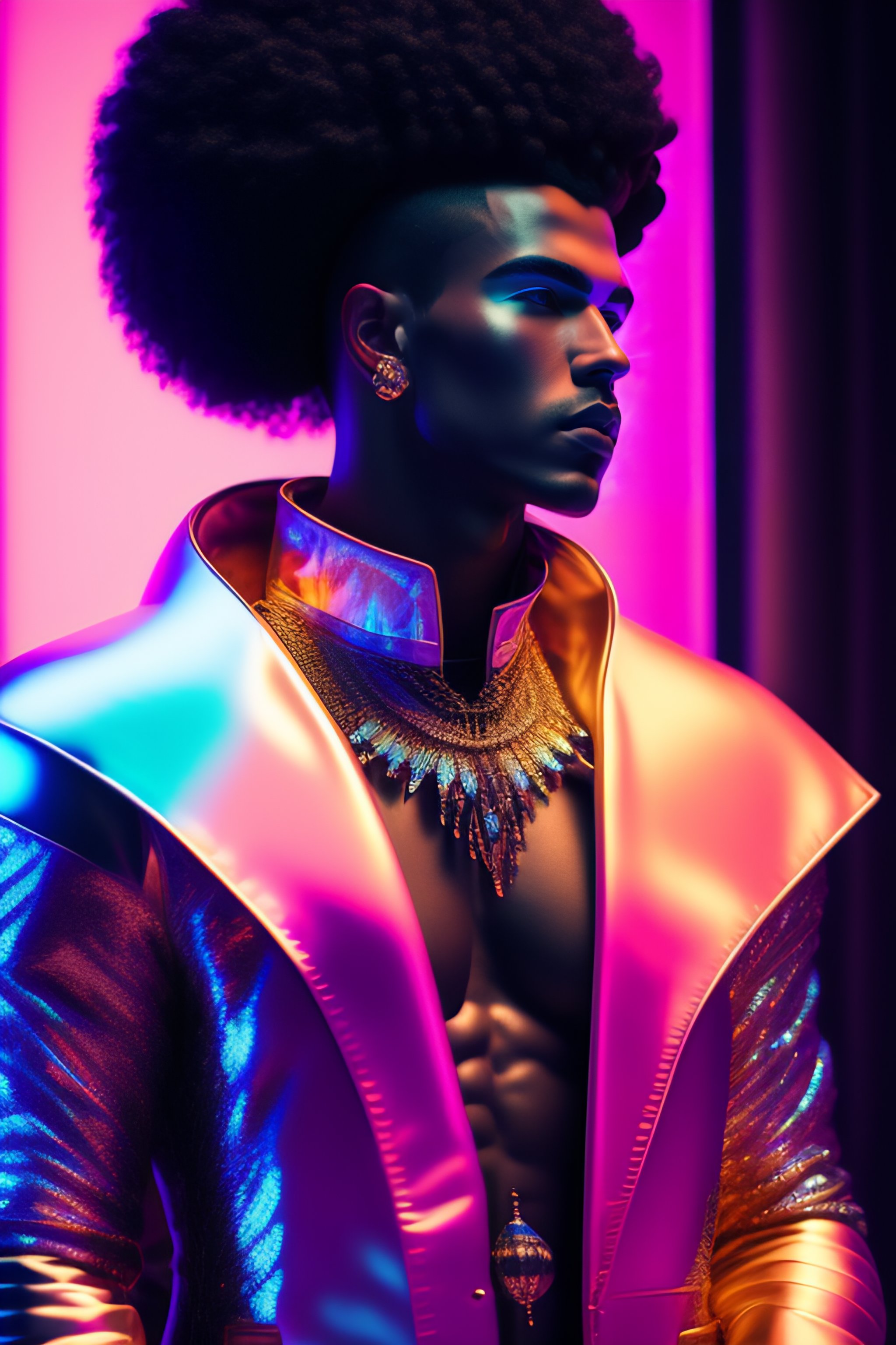 Lexica - Full-body rococo and cyberpunk delicate neon crystalline ...