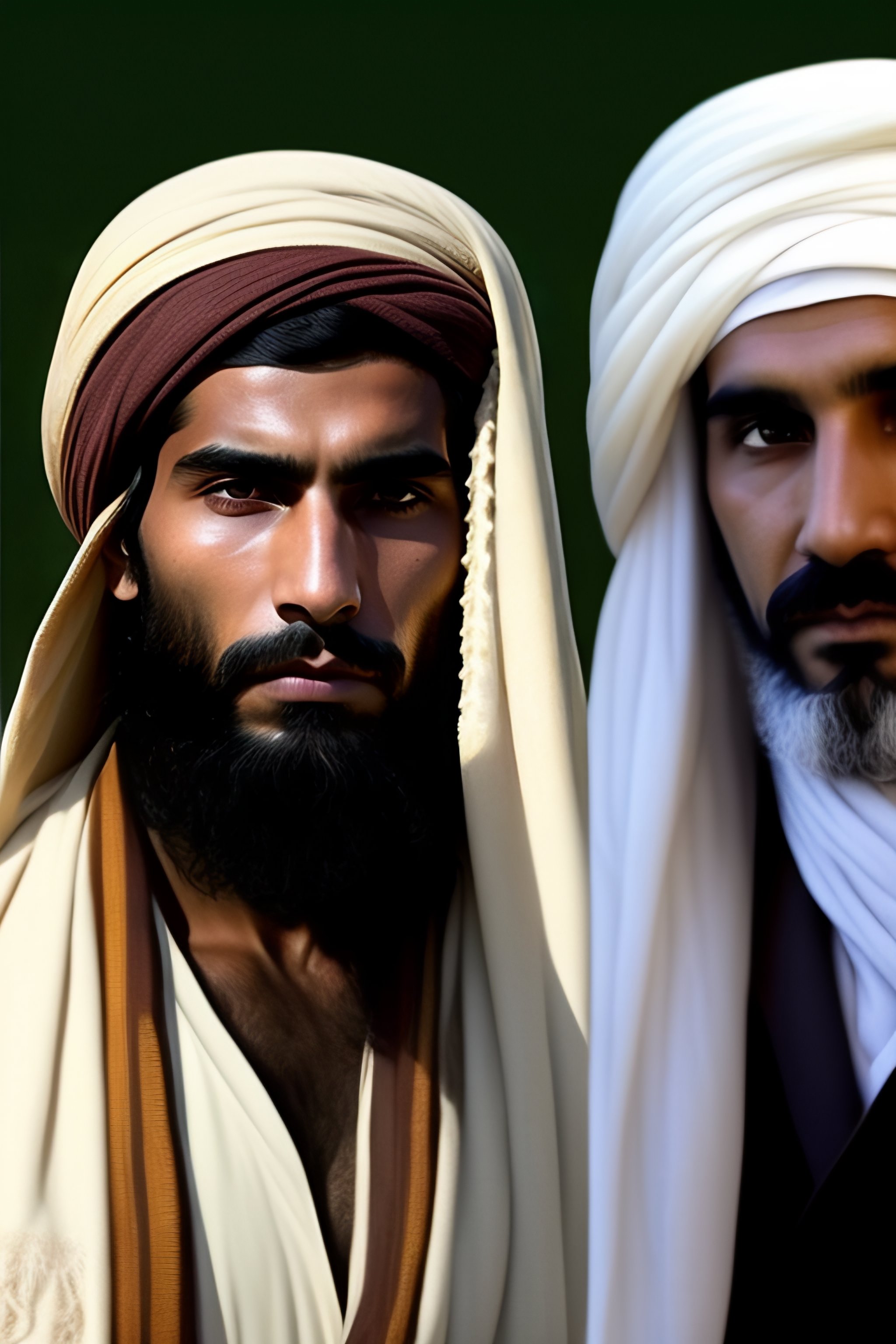 Lexica - Taliban fighter in white robe and a scarf and pakol in Mazari ...