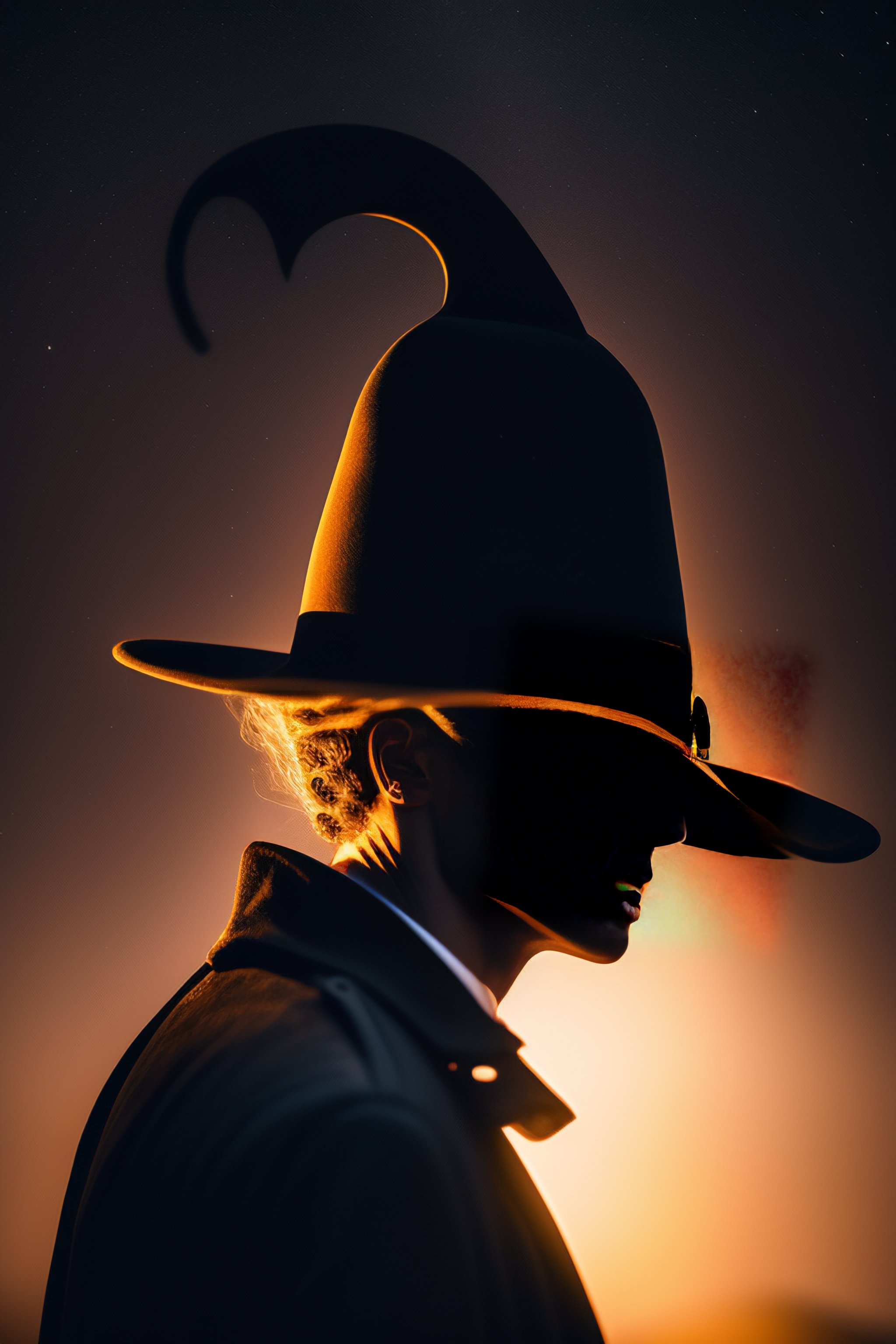 Lexica - Shadow people with hat demon entity