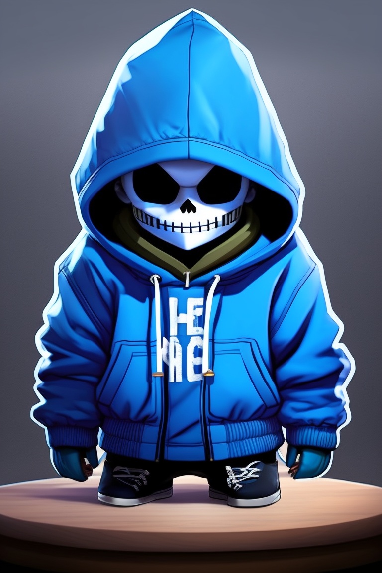 Lexica - Sans from undertale, skelton, wearing blue hoodie, don't wear ...
