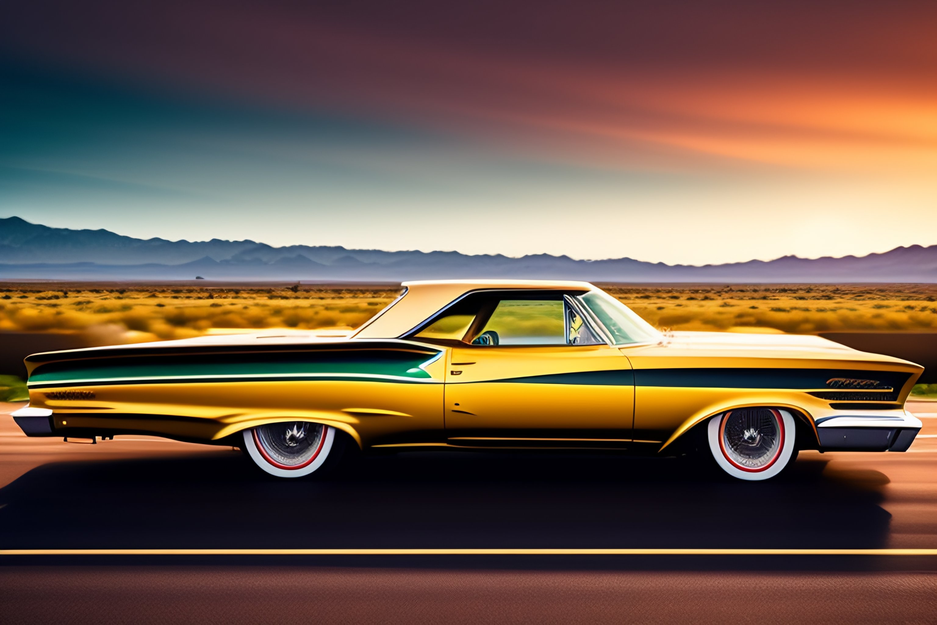 Lexica - The side of a lowrider on the freeway