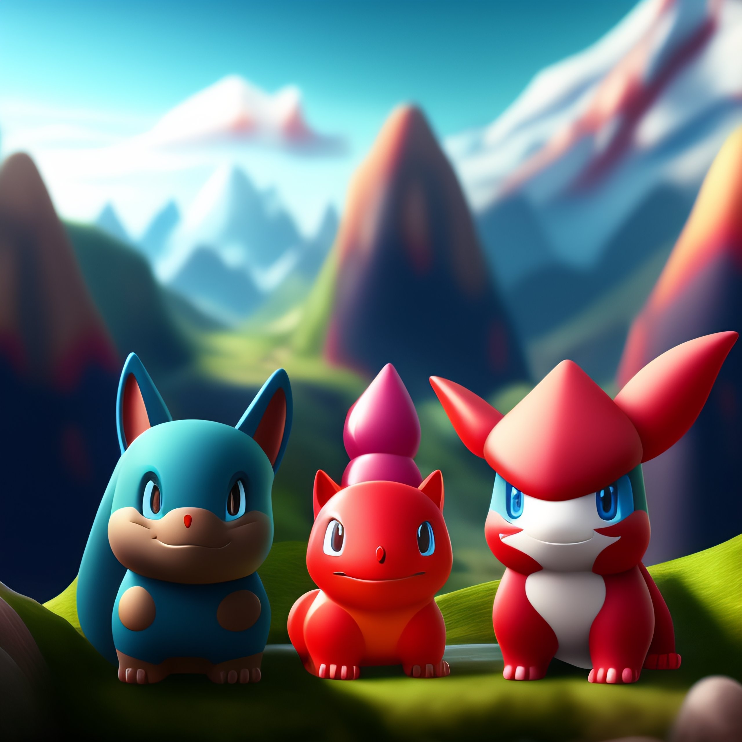 Lexica - Pokemon in the mountain photo, 4k hd photo, sharp photo ...