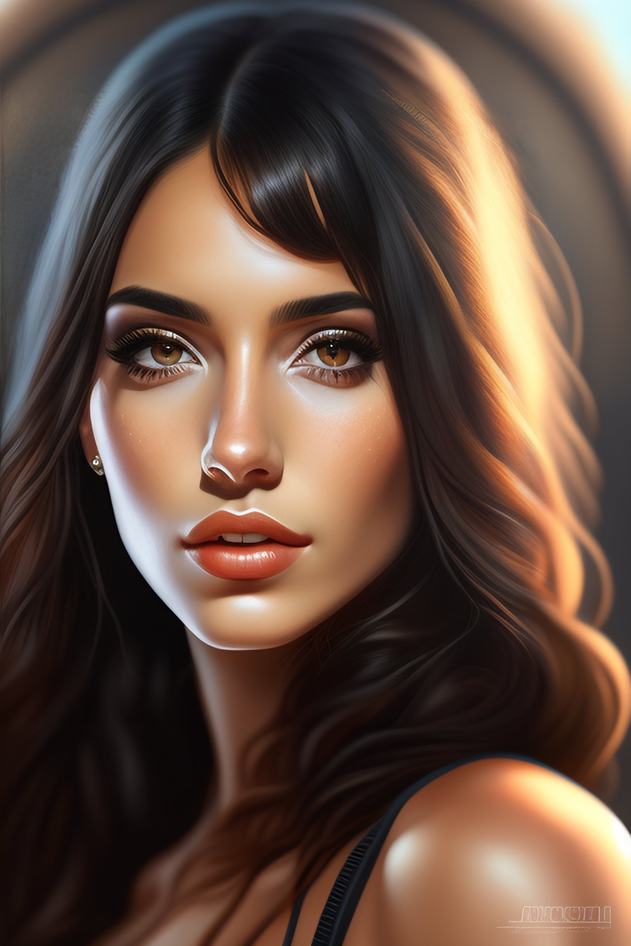 Lexica - Spanish, Latina, E-girl, Bangs, Black hair, Brown eyes ...