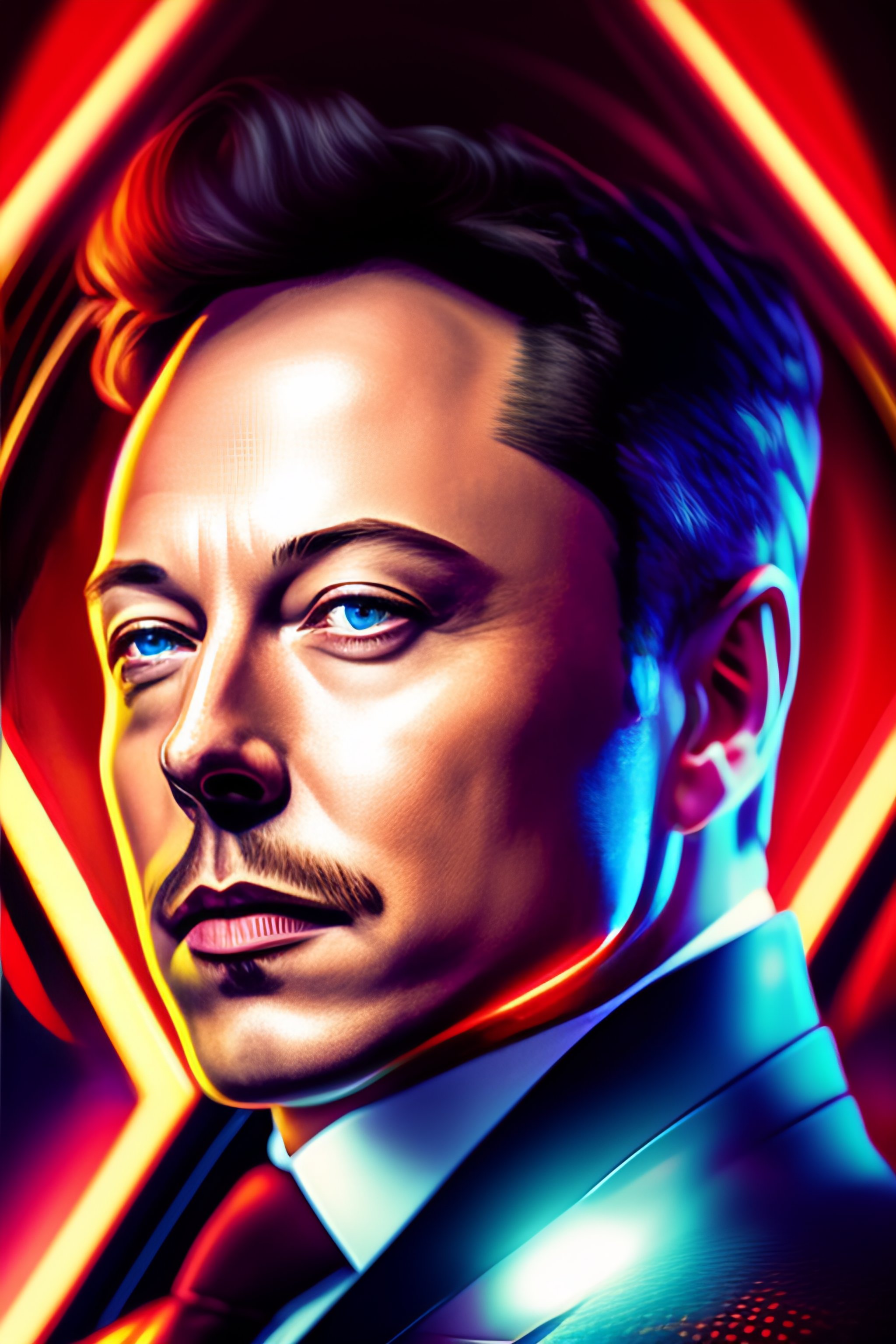 Lexica - Portrait of elon musk as a super villain,symmetric, digital ...