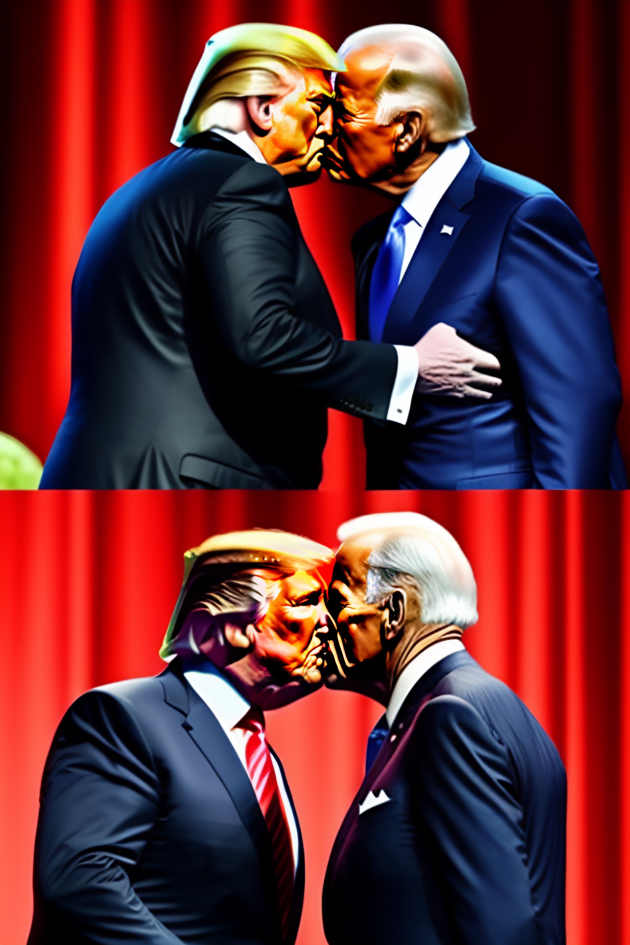 Lexica - Donald trump kisses joe biden on the lips