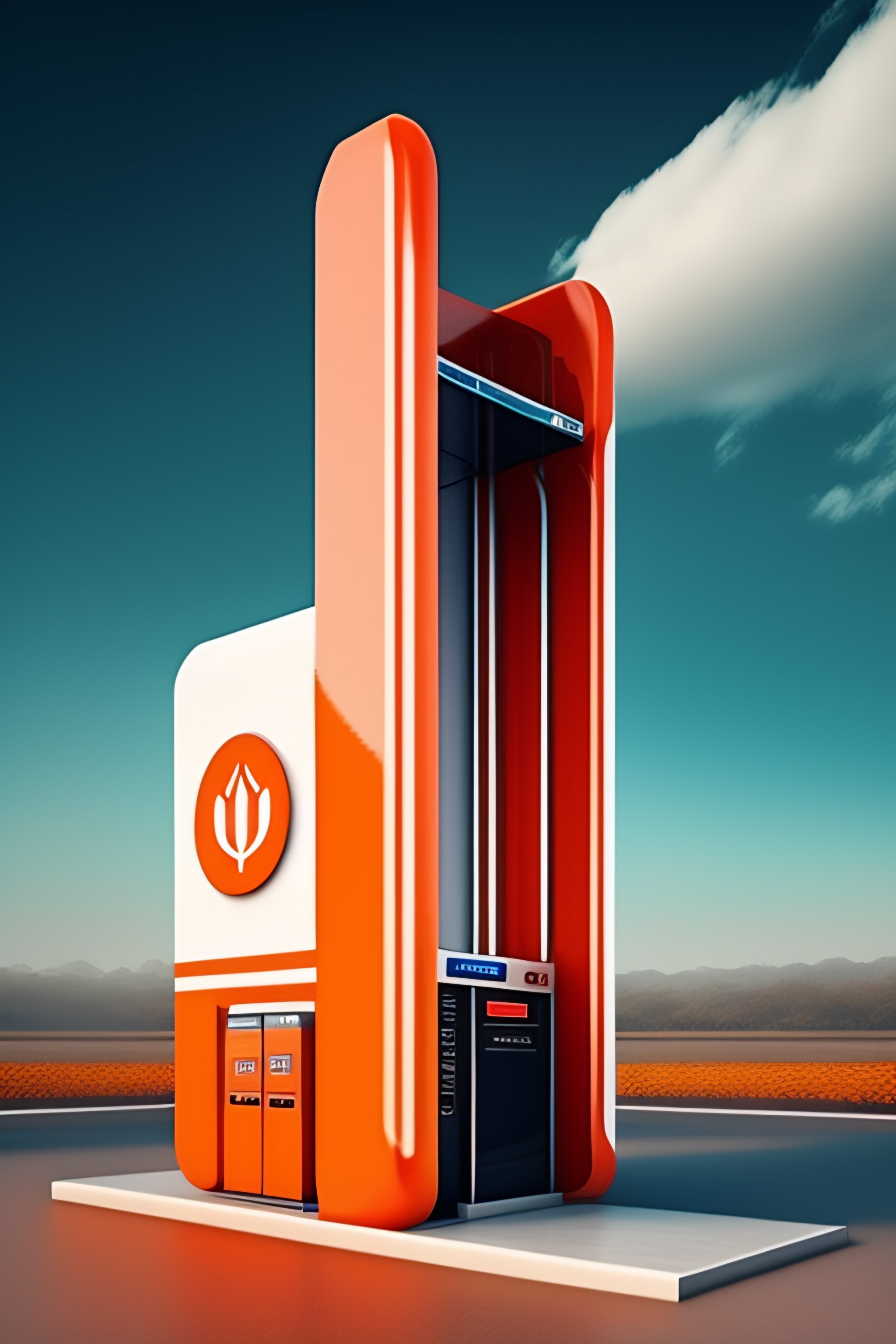 Lexica - Futuristic service station renewable low carbon fuels orange ...