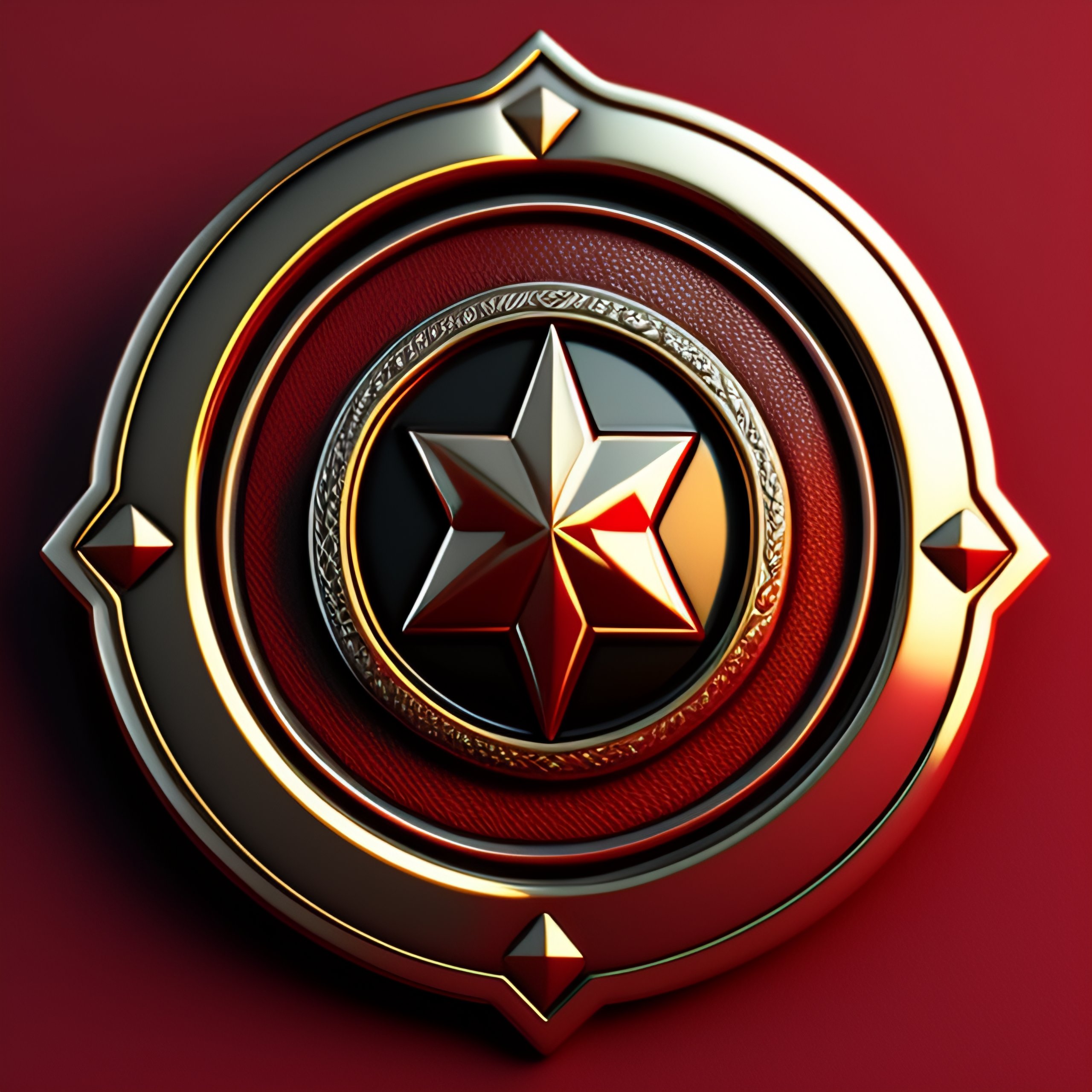 Lexica - Warlord badge made with silver red leather and metal, fantasy ...