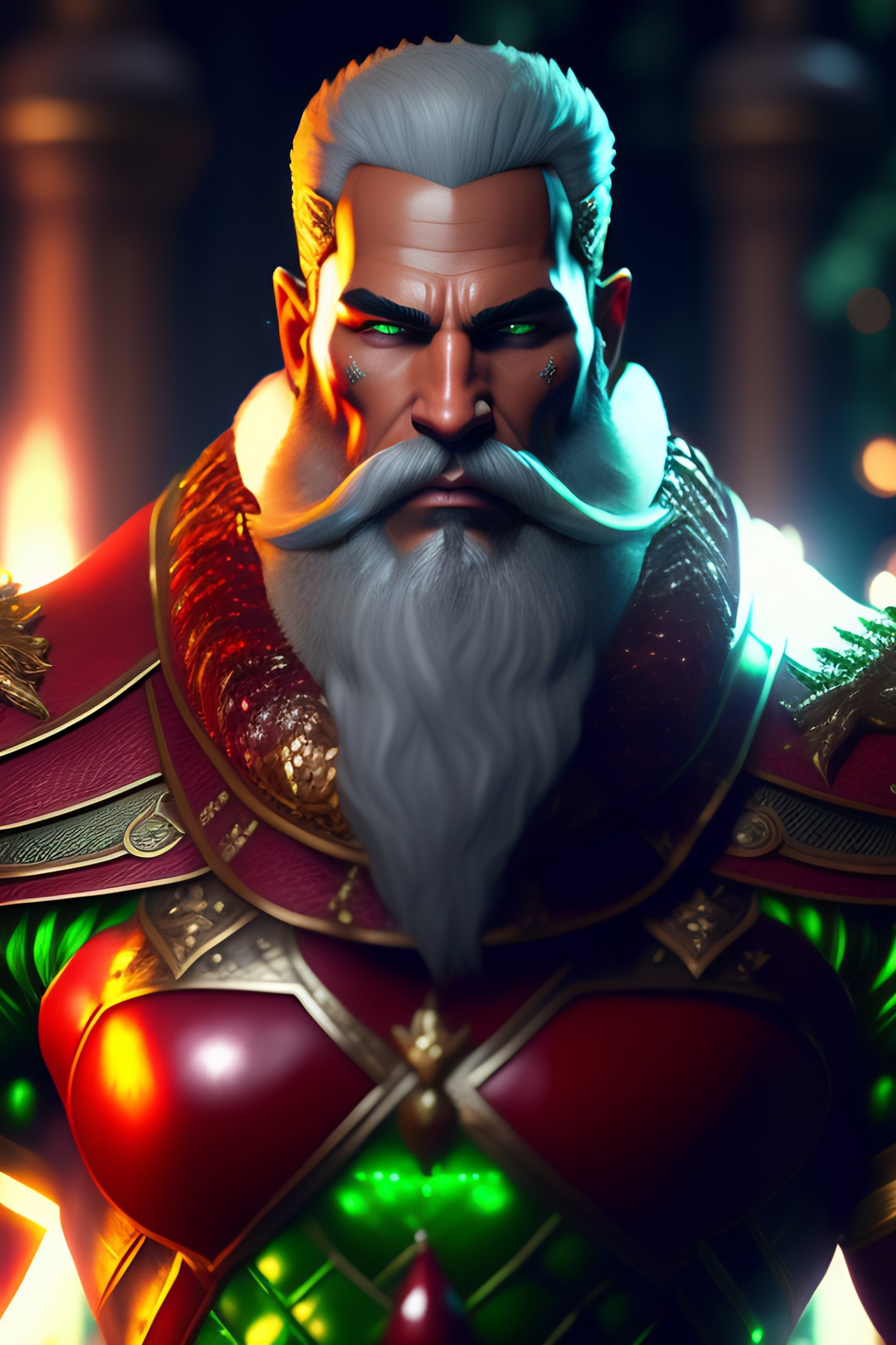 Lexica - Full pladin armor d&d Santa clause , muscle extremely detailed ...