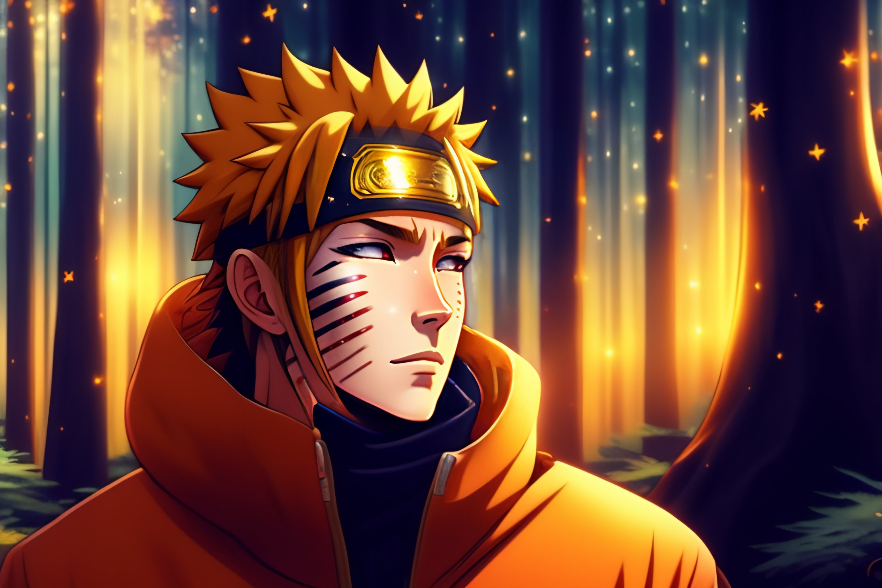 Lexica - Illustration of Naruto Uzumaki watching the stars laid down ...