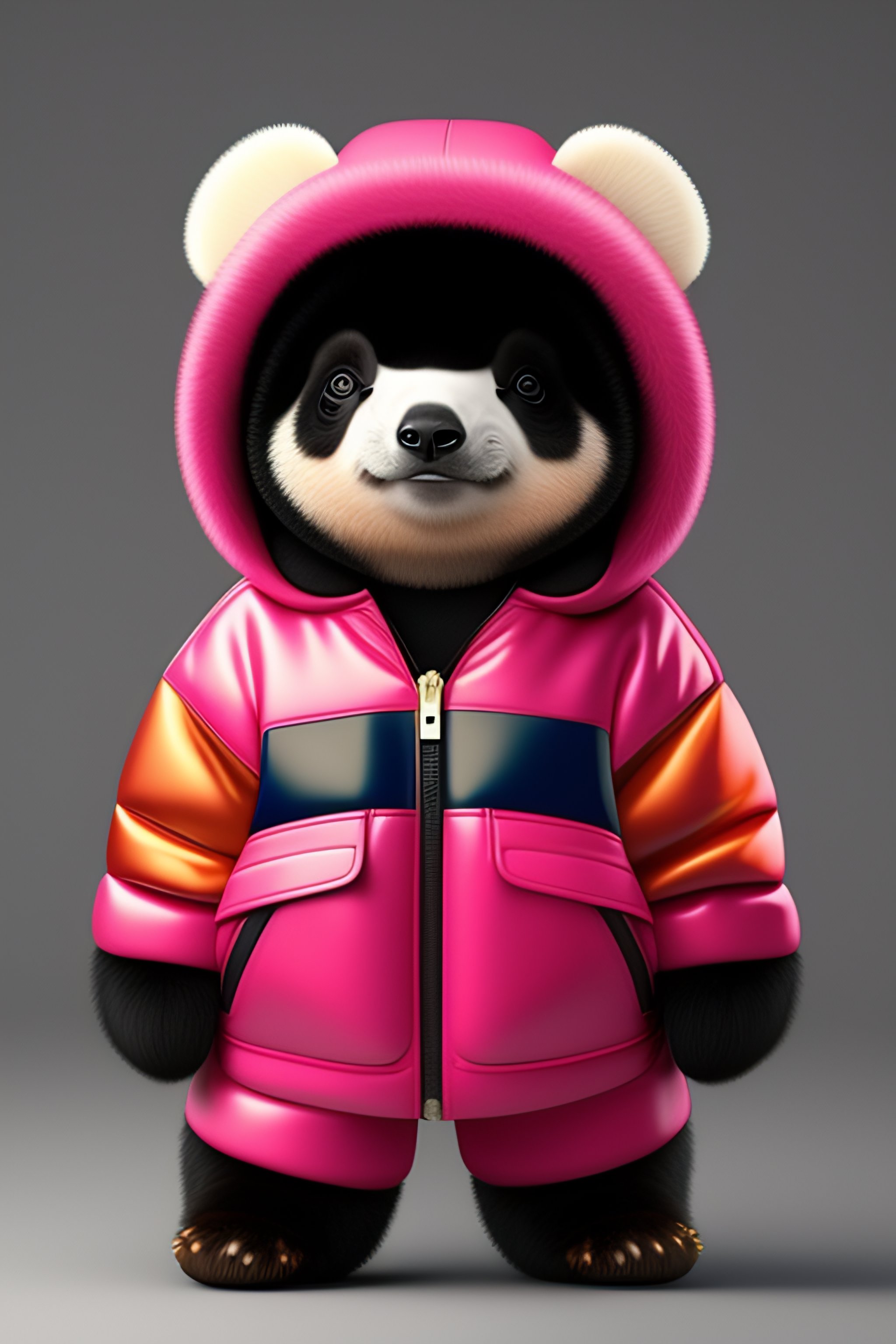 Lexica - Mix of a baby sloth and a furry panda wearing Ralph Laurent