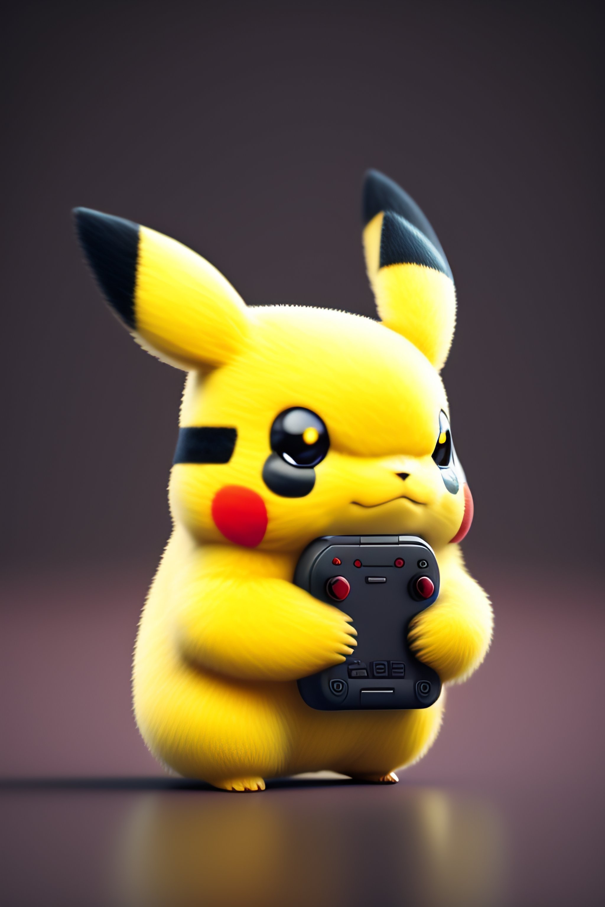 Lexica - 8 bit unreal engine render of pikachu holding onto a gameboy