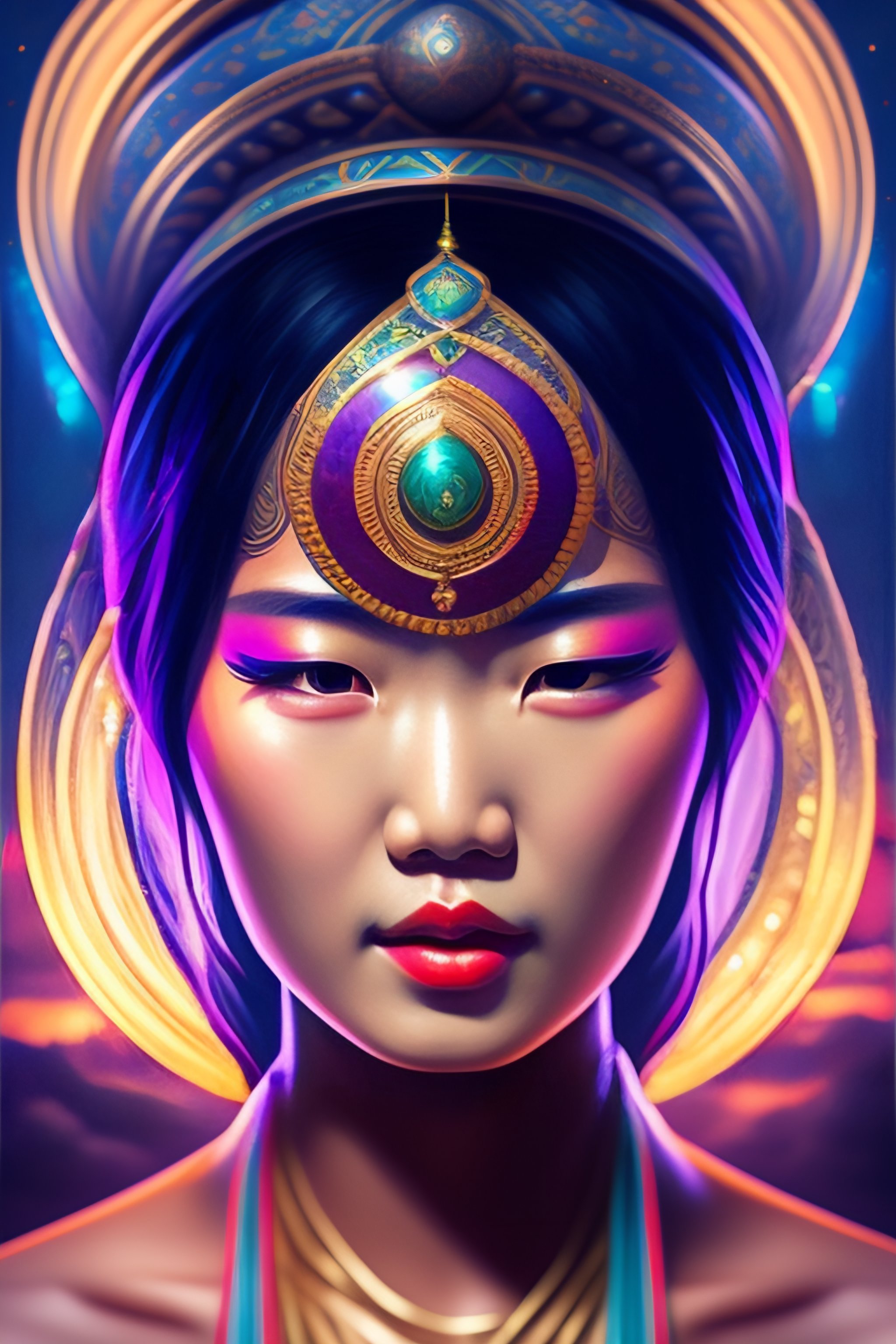 Lexica - Third eye in beautiful asian girl, highly detailed, 8k