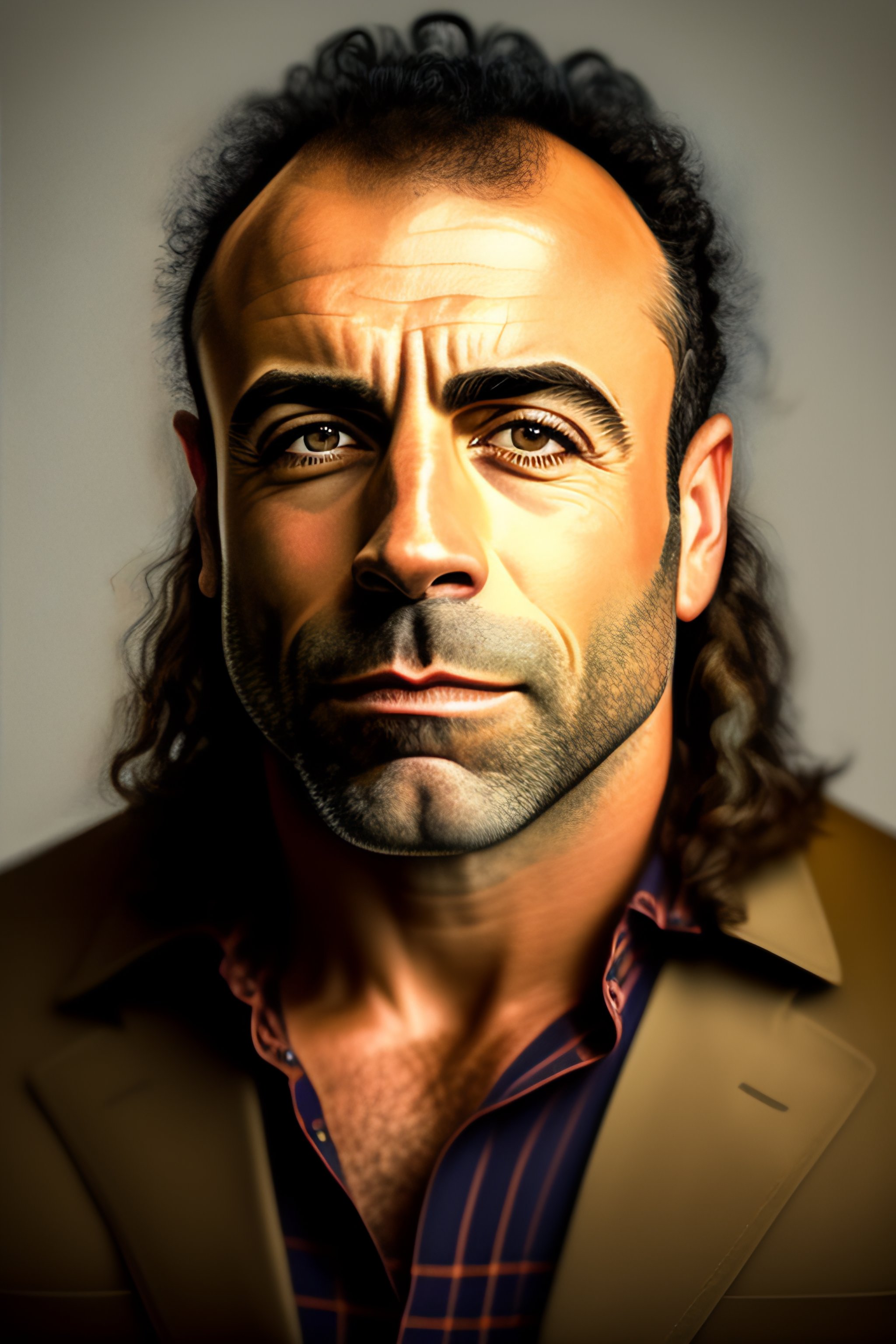 Lexica - Portrait of Joe Rogan today with hair