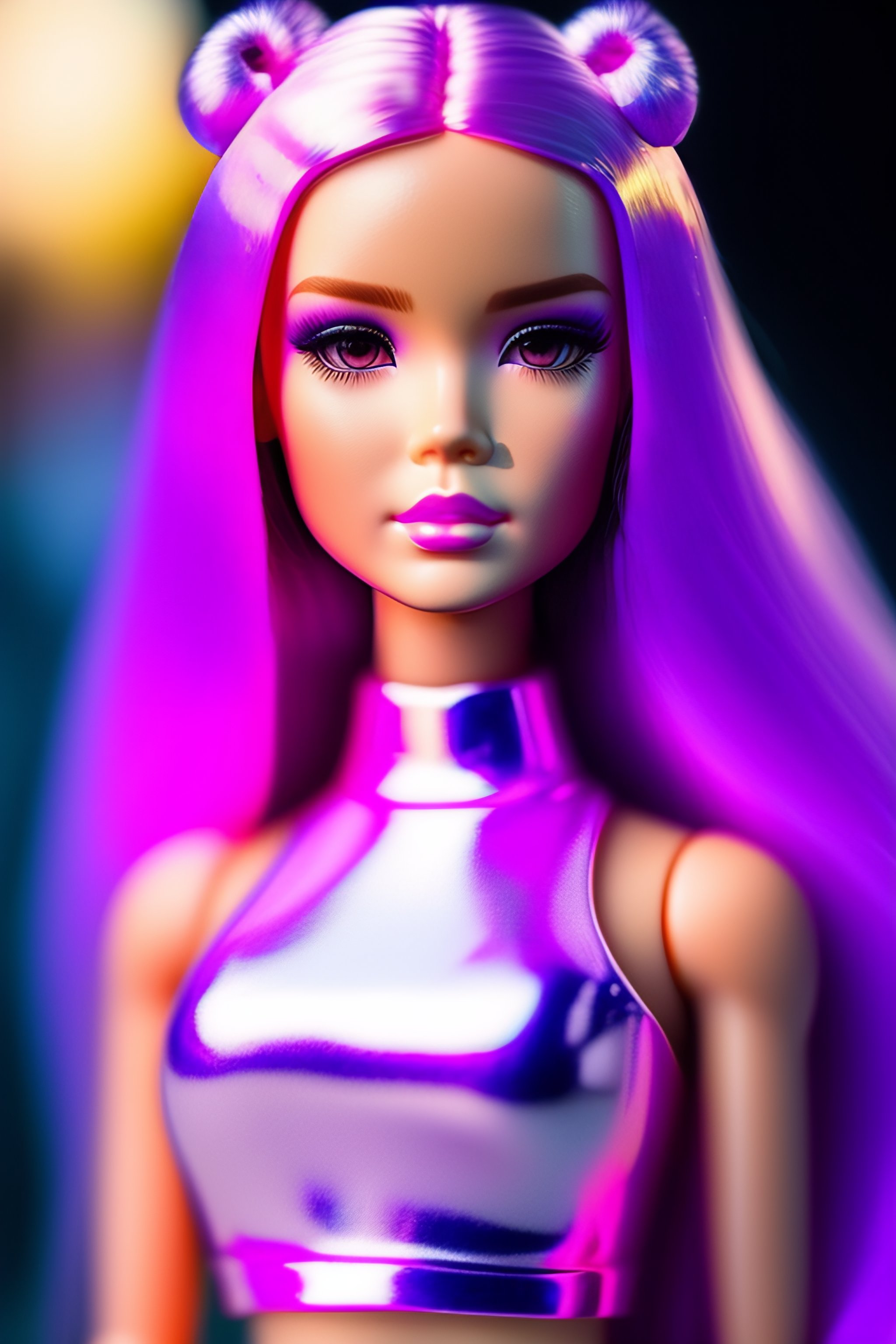Lexica - Kawaii holographic barbie doll, cyberpunk pigtails, vibrant ...