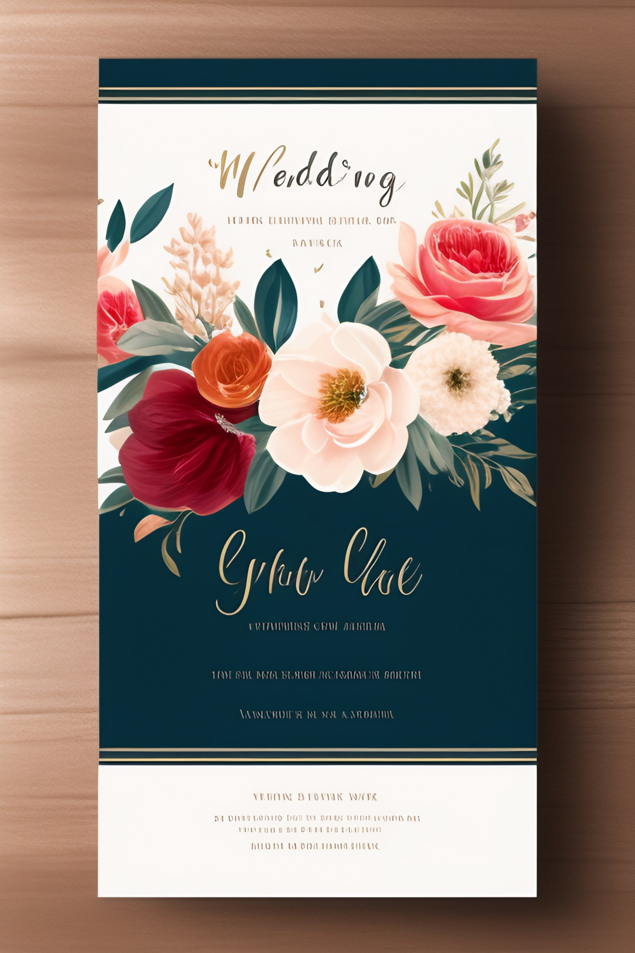 Lexica - Wedding welcome card with flowers border